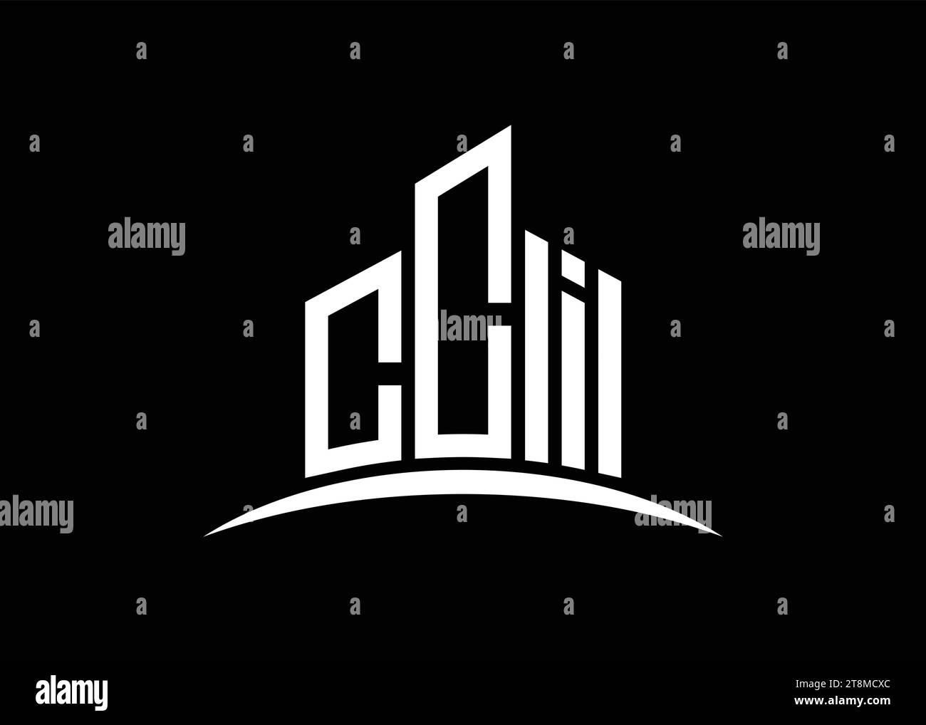 Letter CCI building vector monogram logo design template. Building ... Letter CCI building vector monogram logo design template. Building ...