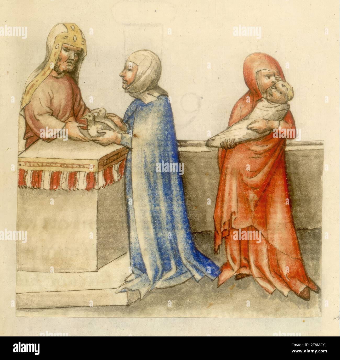 Sacrifice in the Temple, History Bible, Anonymous, 1420-1430, Drawing ...