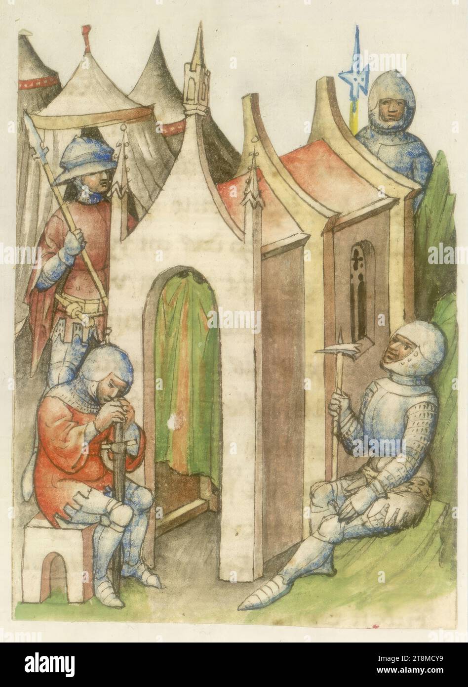 Soldiers and War Tents, History Bible, Anonymous, 1420-1430, Drawing ...