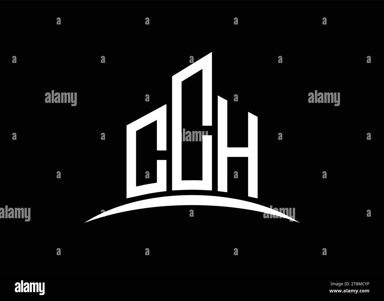 Letter CCH building vector monogram logo design template. Building ...