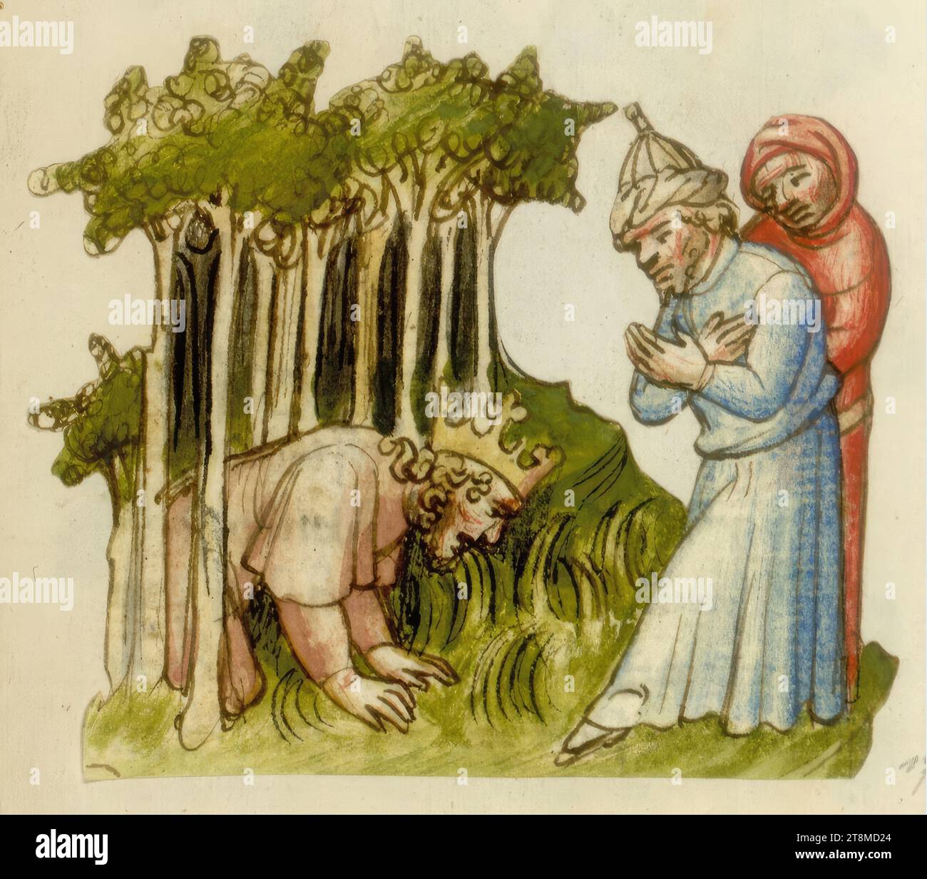 A King Feeds on Grasses, History Bible, Anonymous, 1420 - 1430, Drawing ...