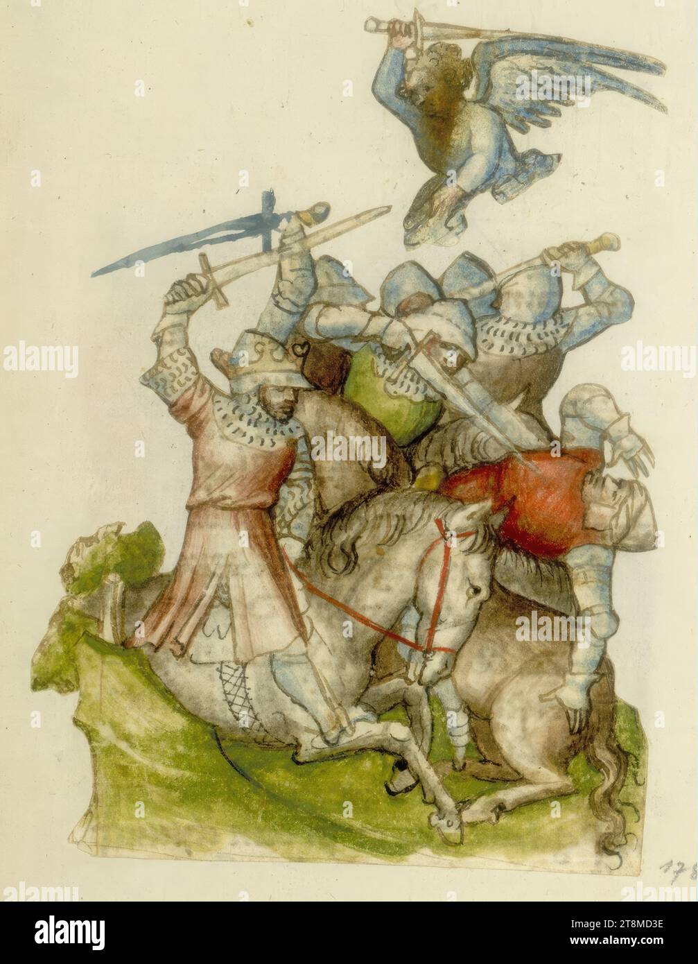 Battle Scene with an Angel with a Sword, History Bible, Anonymous, 1420 ...