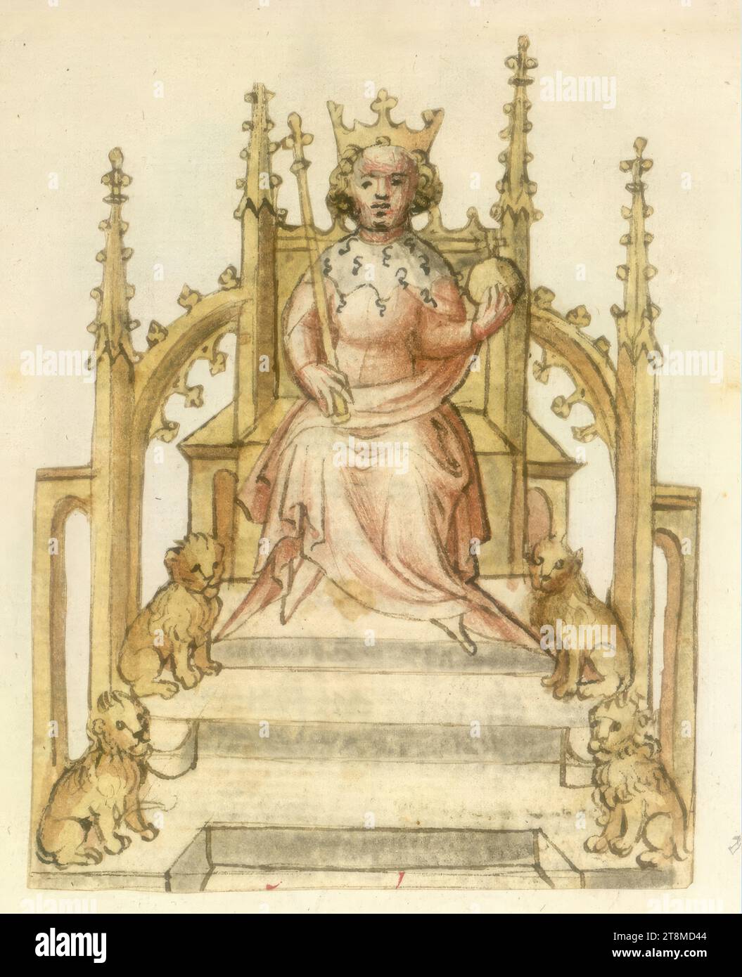 Solomon Enthroned, History Bible, Anonymous, 1420-1430, Drawing ...