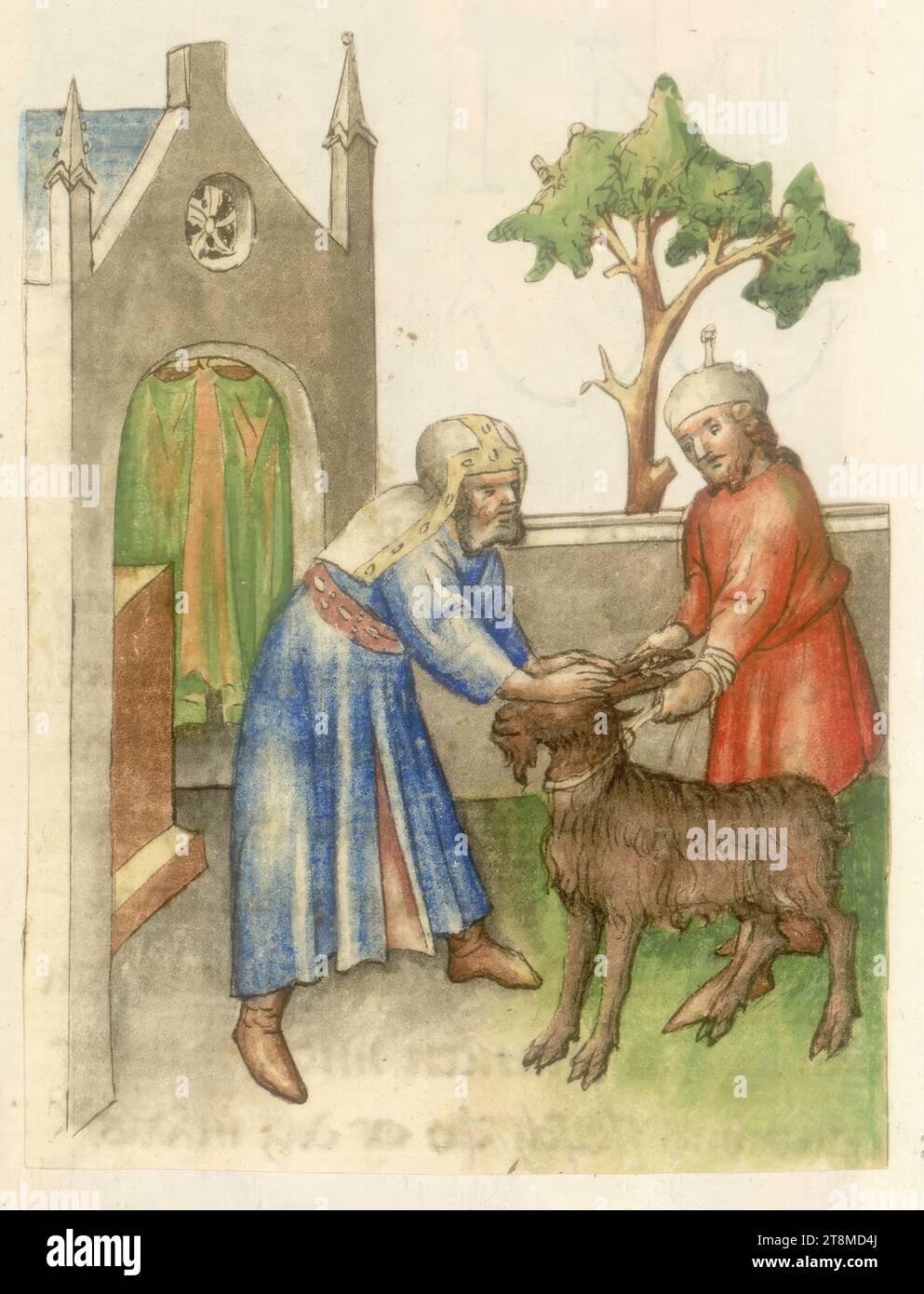 Offering of a Goat as a Sacrifice, History Bible, Anonymous, 1420-1430 ...