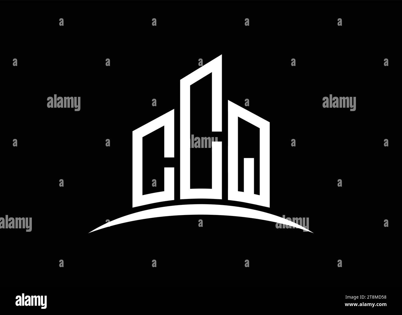 Letter CCQ building vector monogram logo design template. Building ...