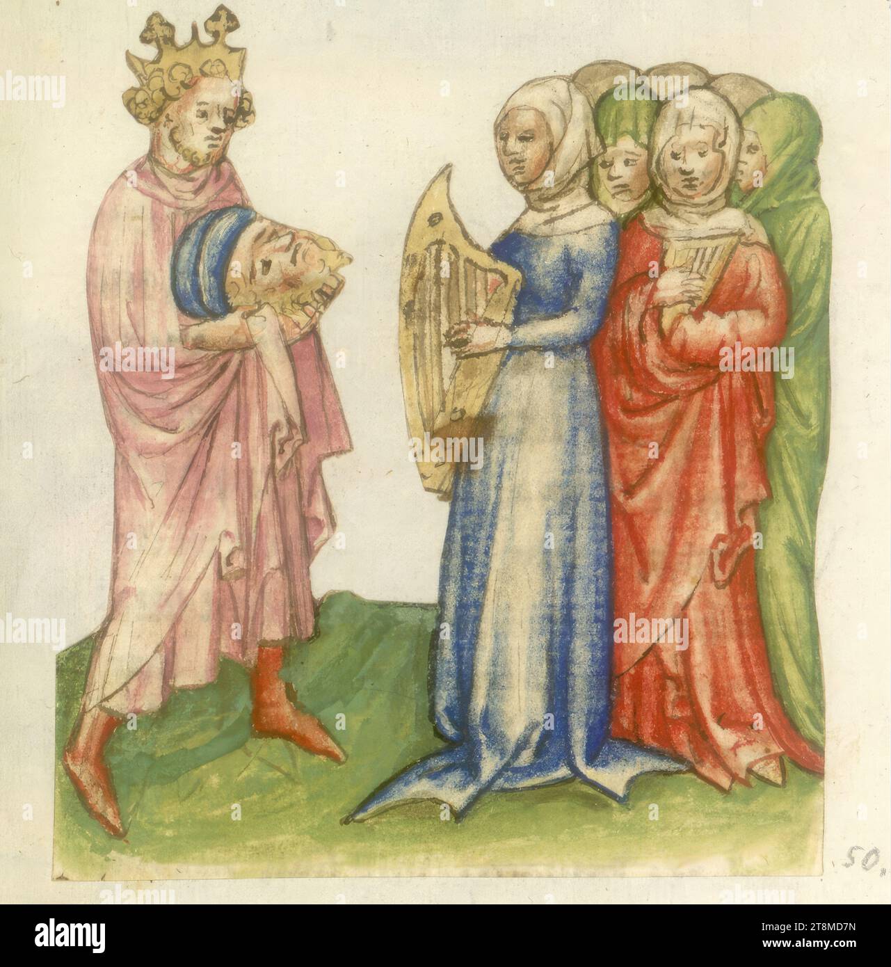 David with the head of Saul, History Bible, Anonymous, 1420-1430 ...