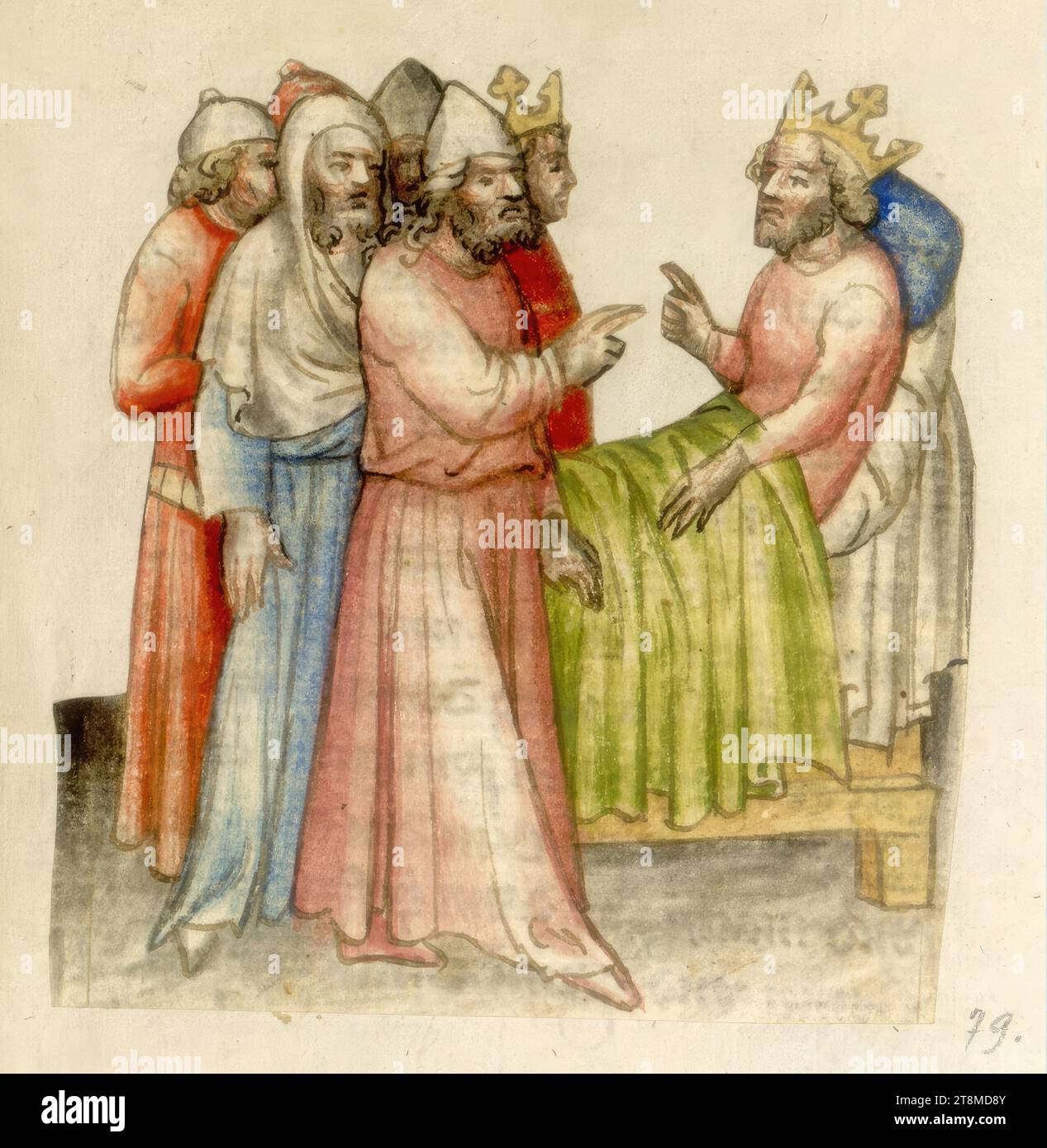 Dying King Blesses Bereaved, History Bible, Anonymous, 1420 - 1430 ...