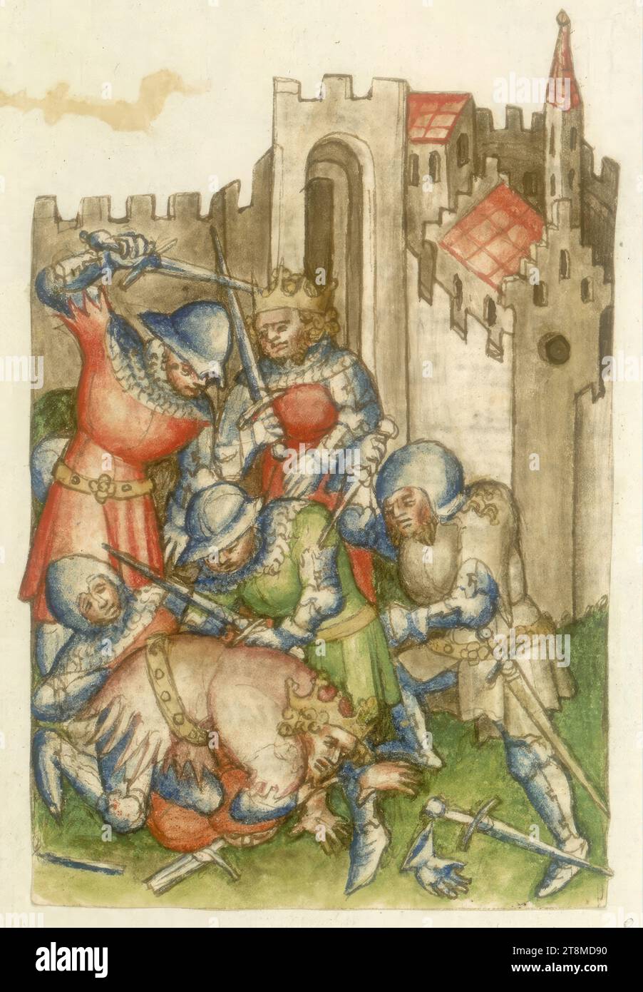 Battle Scene in Front of a City, History Bible, Anonymous, 1420 - 1430 ...