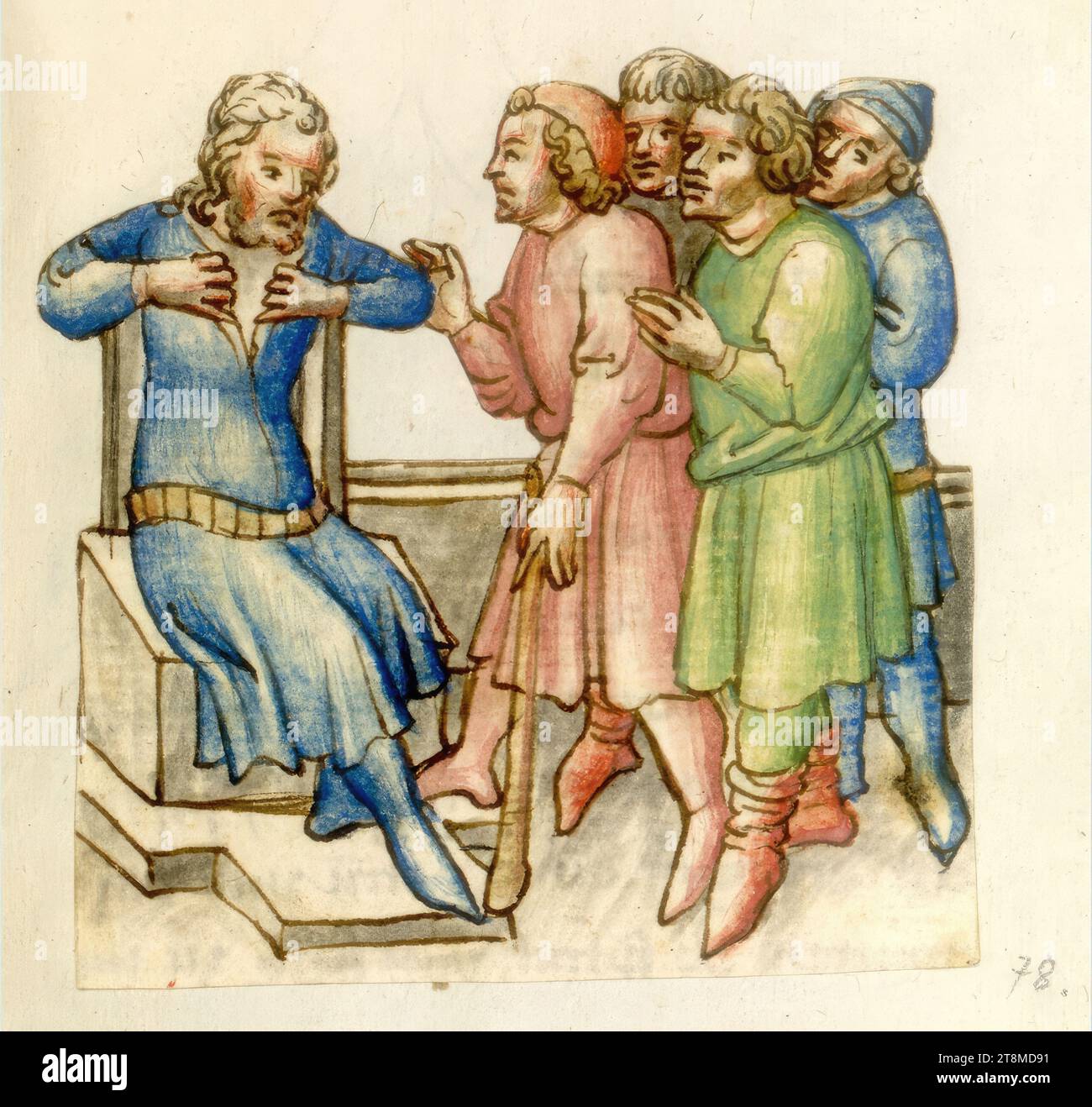 King tears his robe (Jakob?), History Bible, anonymous, 1420 - 1430 ...