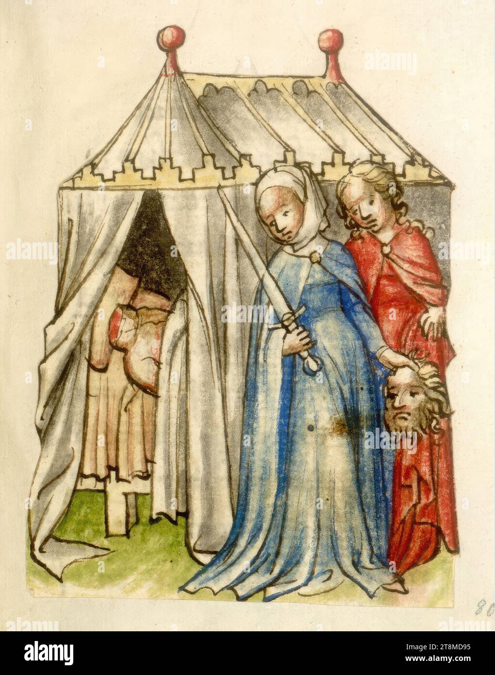Judith leaves the tent of Holofernes, History Bible, anonymous, 1420 ...