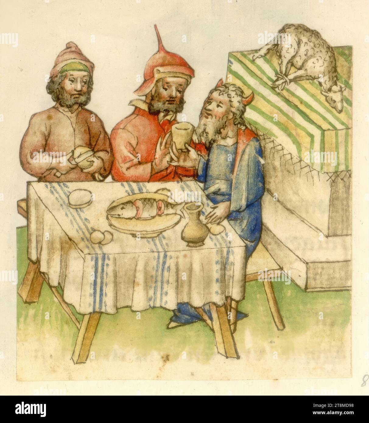 Moses and a priest consuming the remains of the sacrifice, History ...