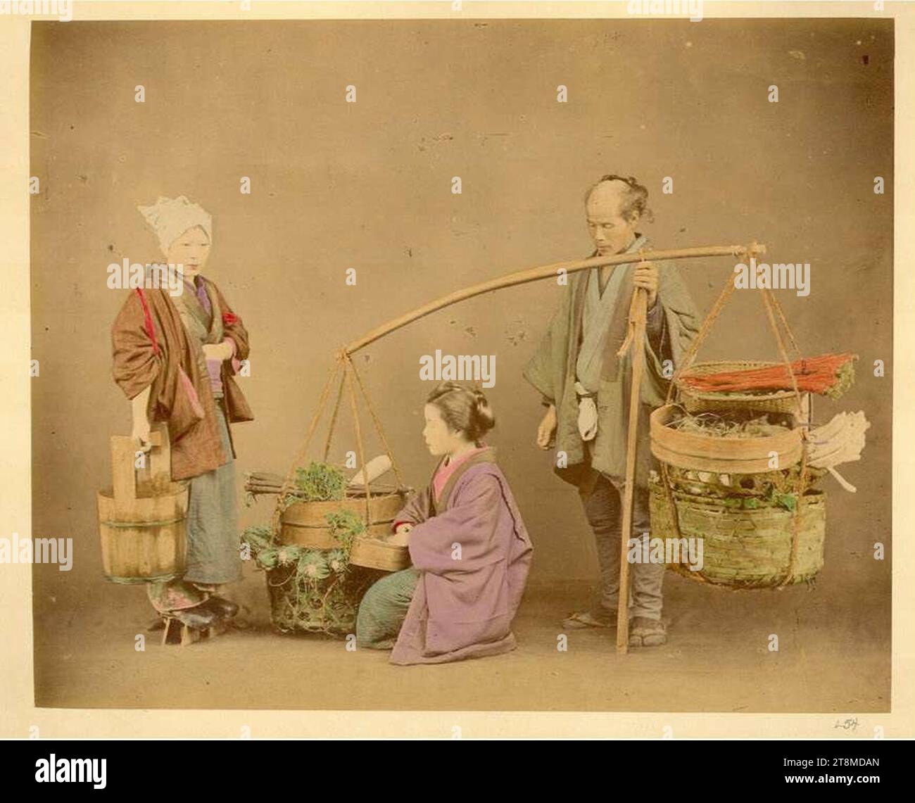 Vegetable peddler Kusakabe Kimbei Stock Photo - Alamy