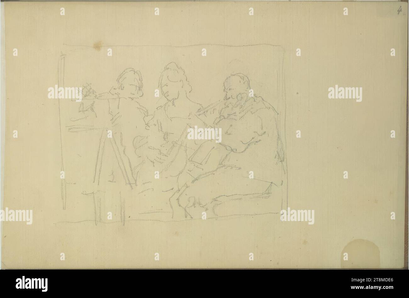 Figural compositional sketch for a Madonna with Child and musicians ...