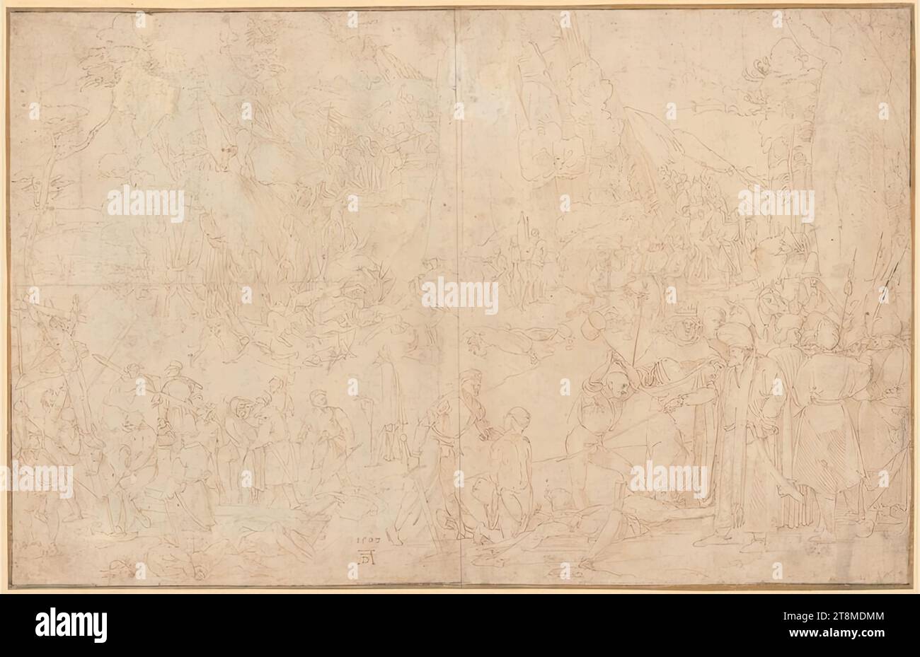 The Martyrdom of the Ten Thousand, late 17th century, drawing, pen and ...