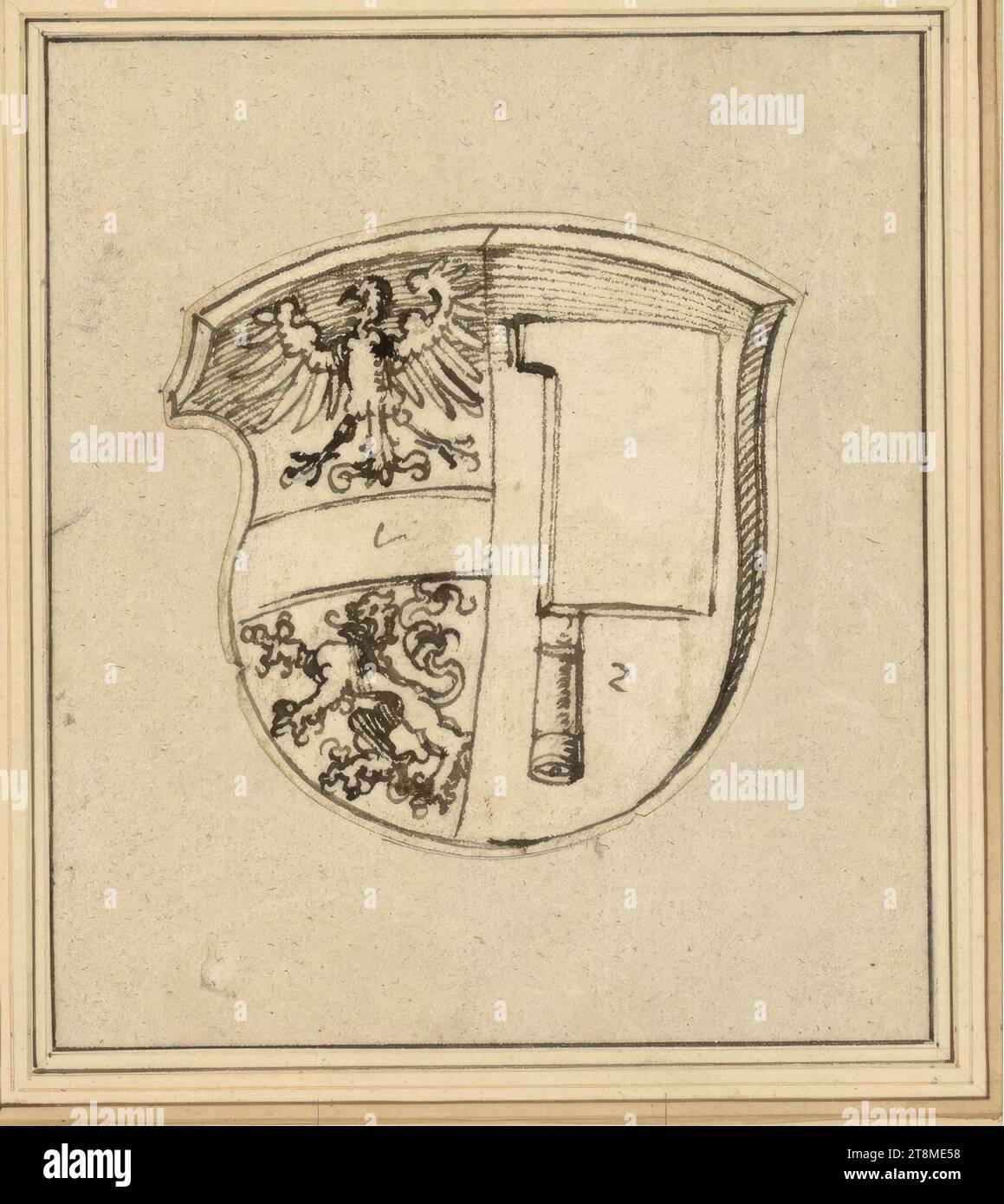 Coat of arms of the butchers' guild in Strasbourg (torn disc ...