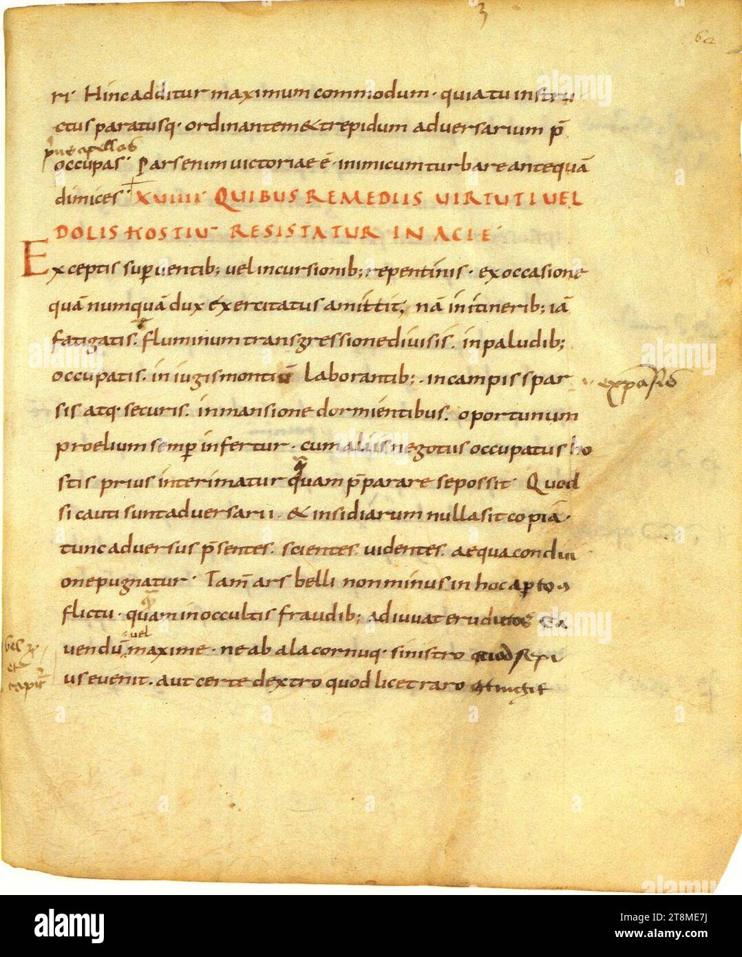 Vegetius, Epitoma rei militaris, Vaticanus Palatinus lat. 1572 Stock ...