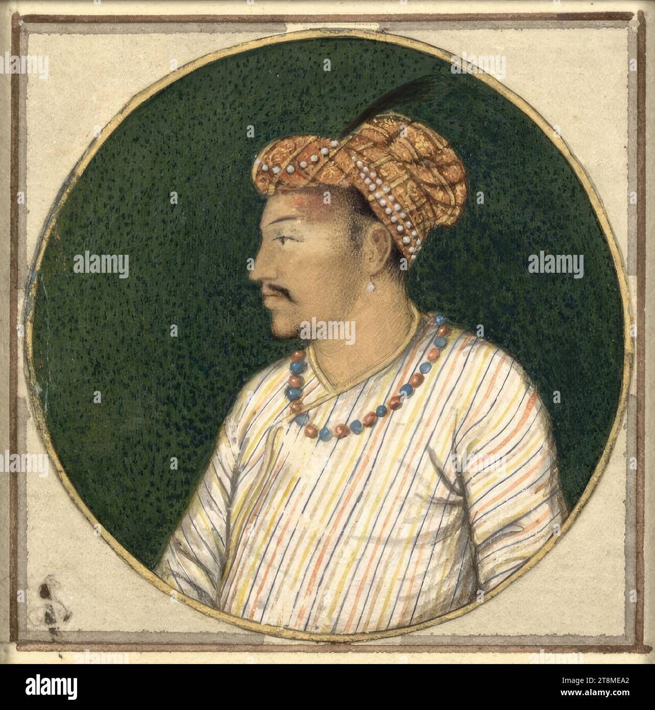 Bust portrait of a man in oriental costume, anonymous, drawing, opaque ...