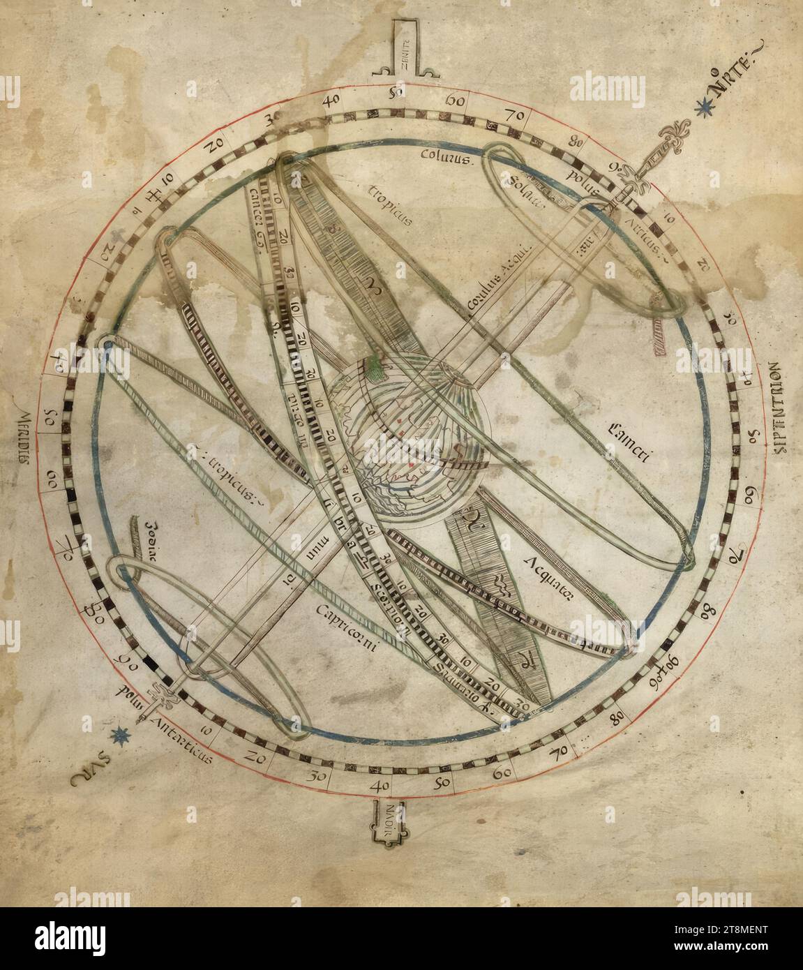 Graphic representation of the armillary sphere, anonymous, early 17th ...