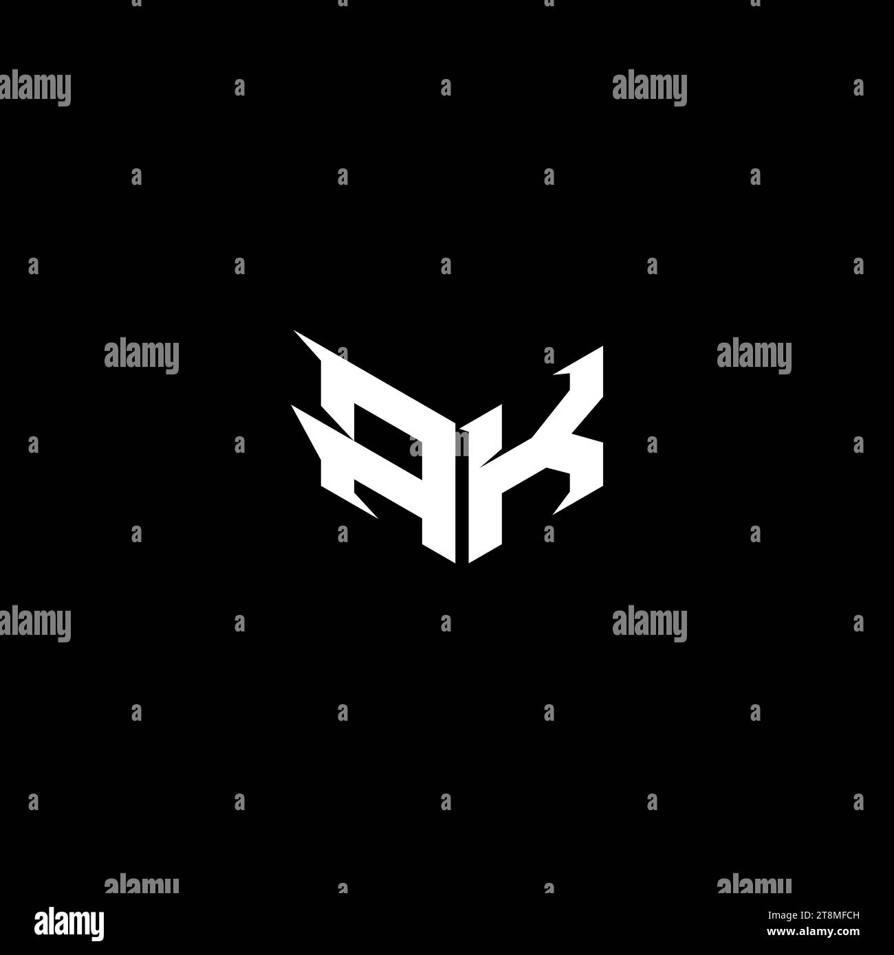 AK Premium emblem logo initial esport and gaming design concept Stock ...