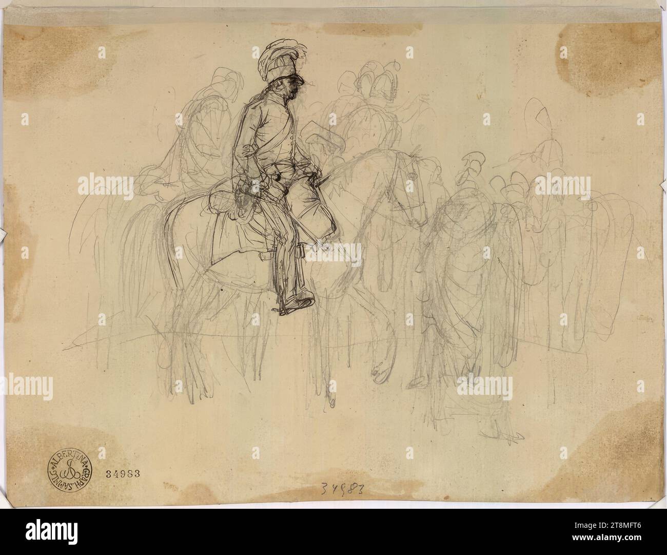 Sketch of mounted soldiers, Johann Adam Klein (Nuremberg 1792 - 1875 ...