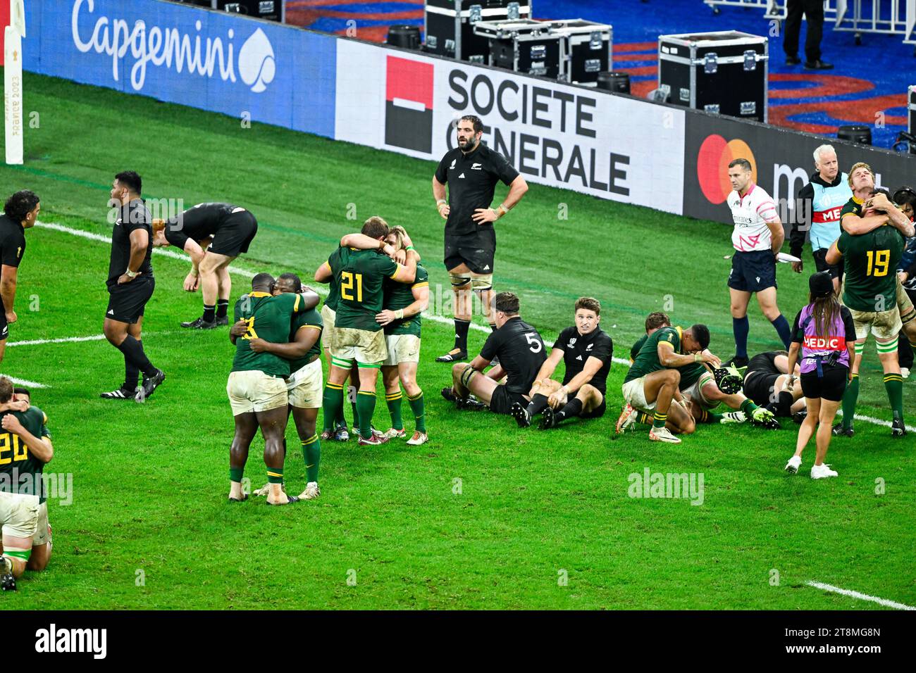 Beauden Barrett and Sam Whitelock during the Rugby union World Cup XV ...