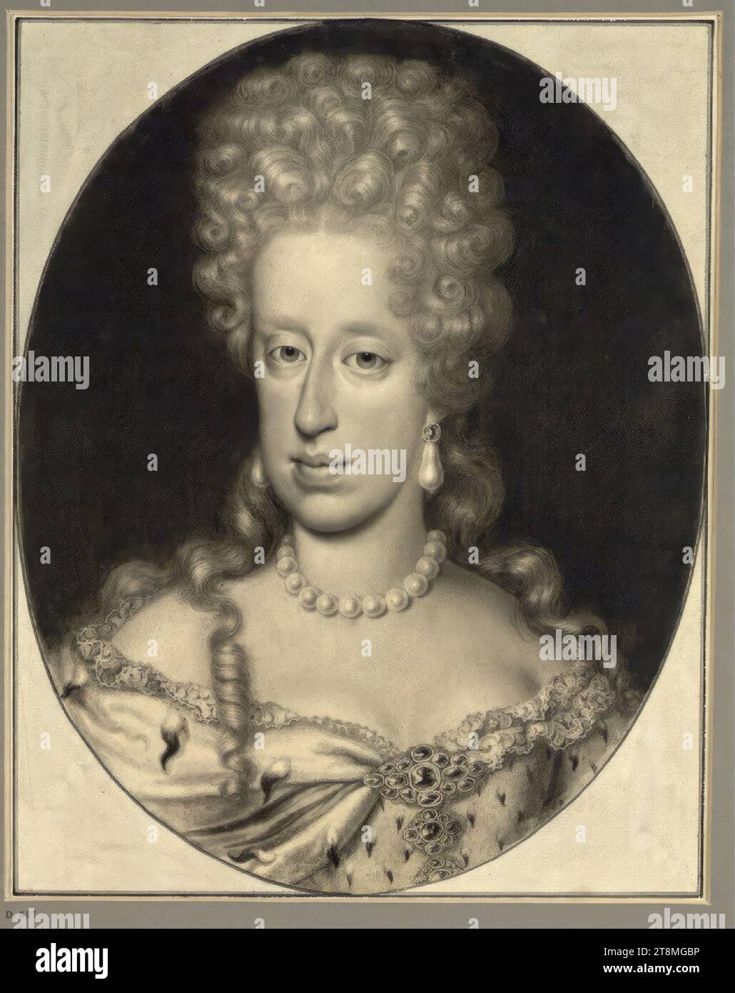 Oval bust portrait of Electress Maria Antonia of Bavaria, née ...