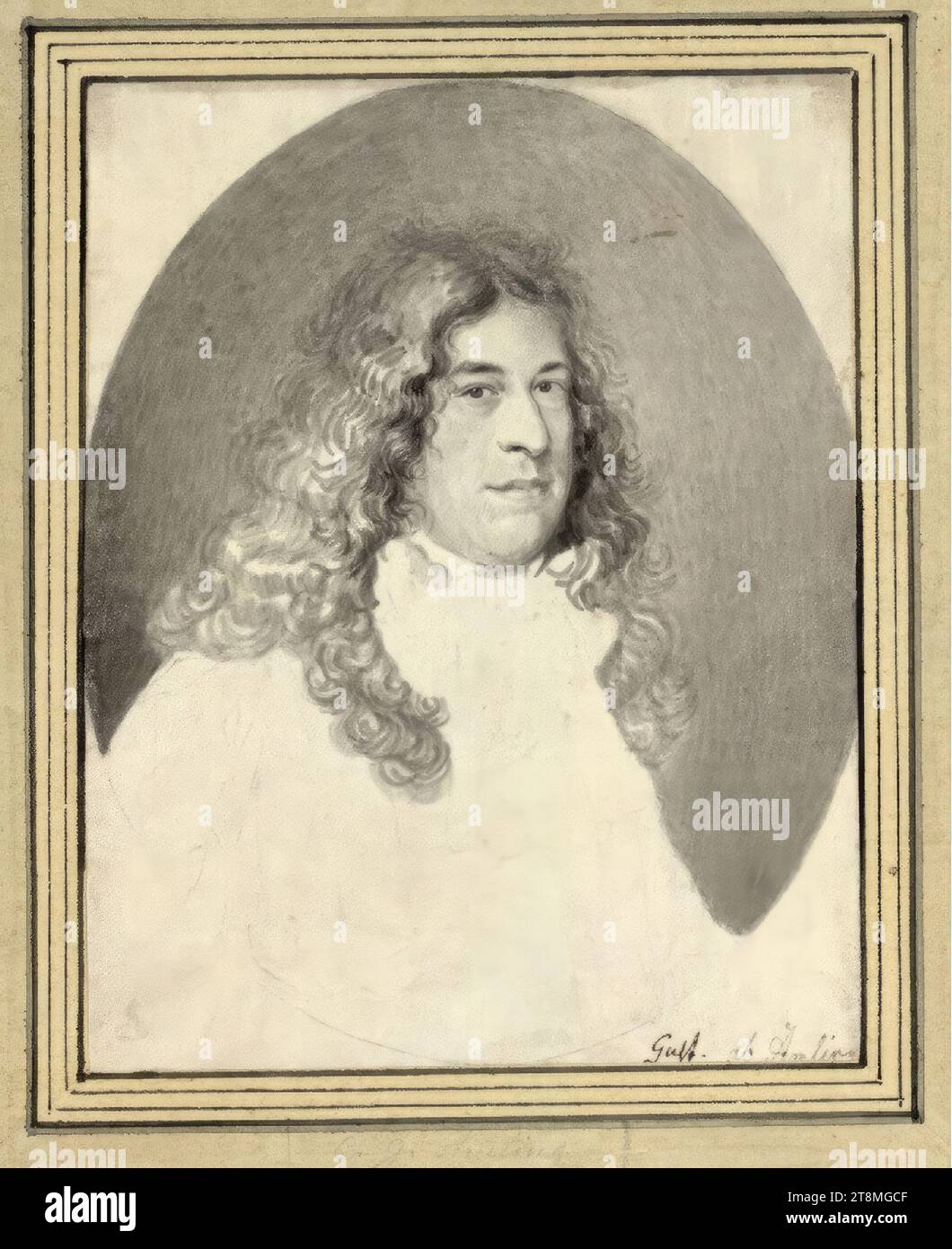 Oval bust portrait of a cavalier, Carl Gustav Amling (Nuremberg 1650 ...