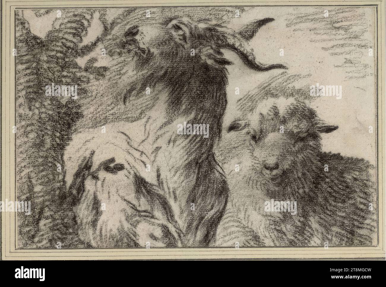 Grazing billy goat and lamb, Philipp Peter Roos (Frankfurt am Main 1655 ...