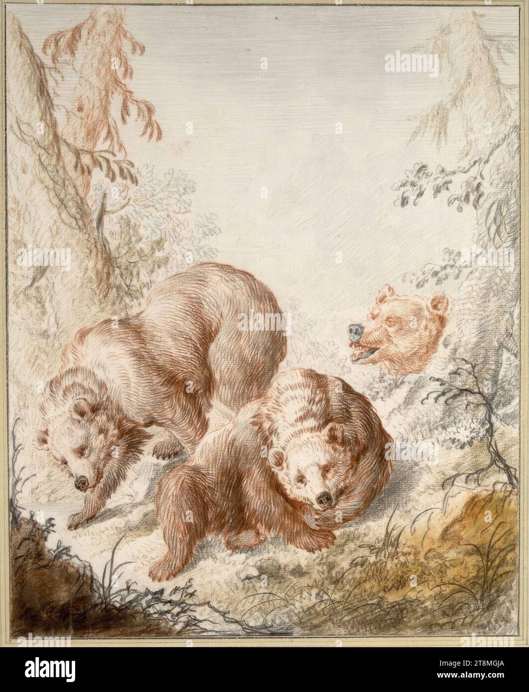Bear family in the forest, Joh. Melchior Roos (Heidelberg 1663 - 1731 ...