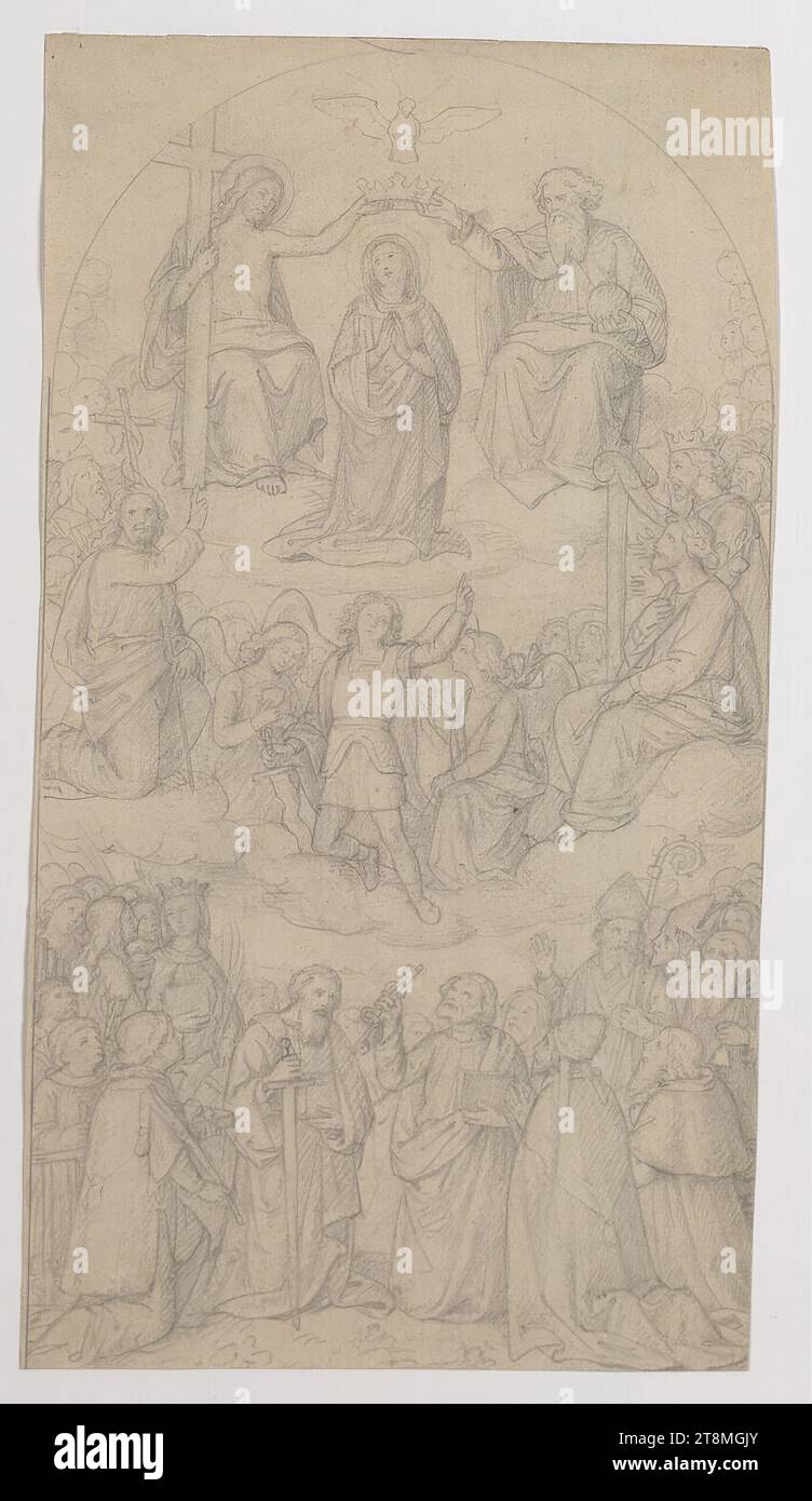 Draft altarpiece (Cah.): Coronation of the Virgin with adoration of the ...