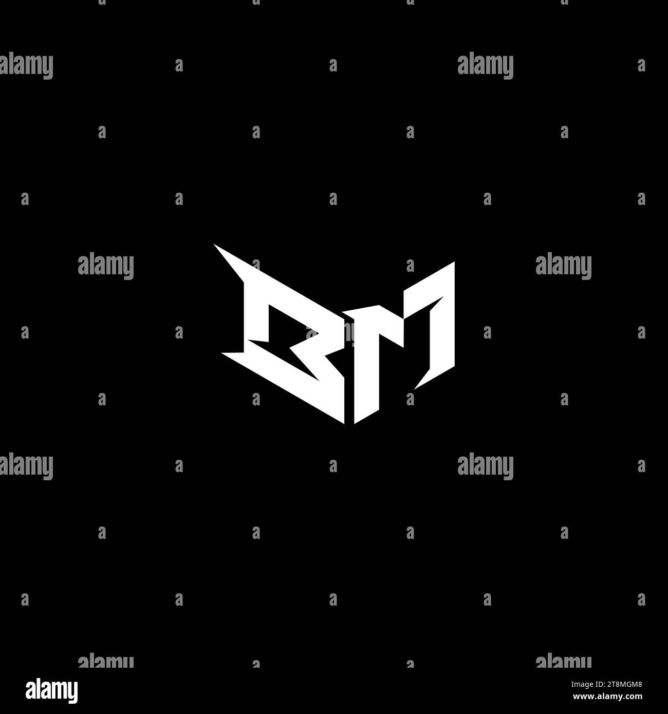 BM Premium emblem logo initial esport and gaming design concept Stock ...