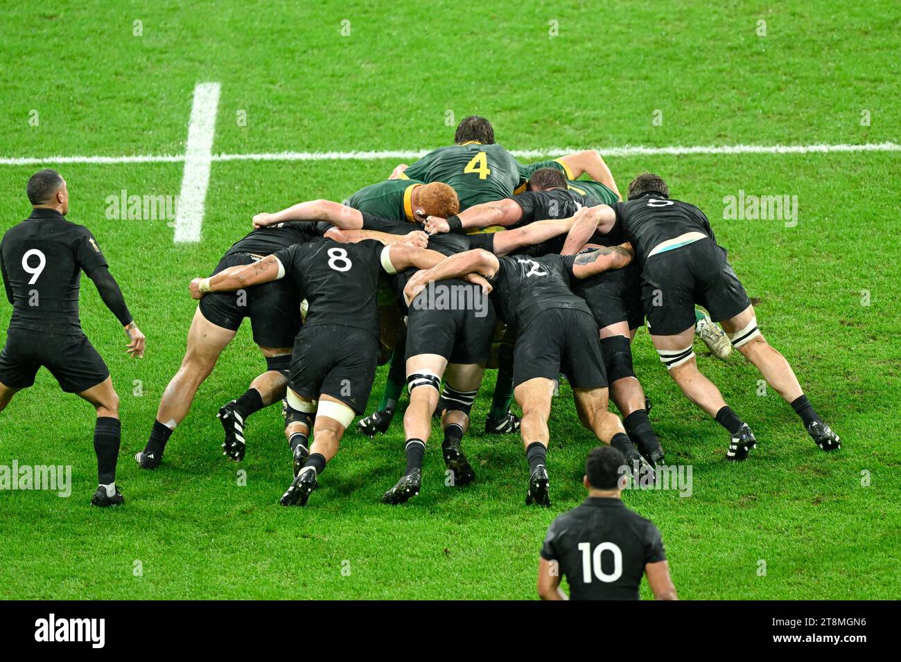 Illustration picture shows a scrum during the Rugby union World Cup XV ...