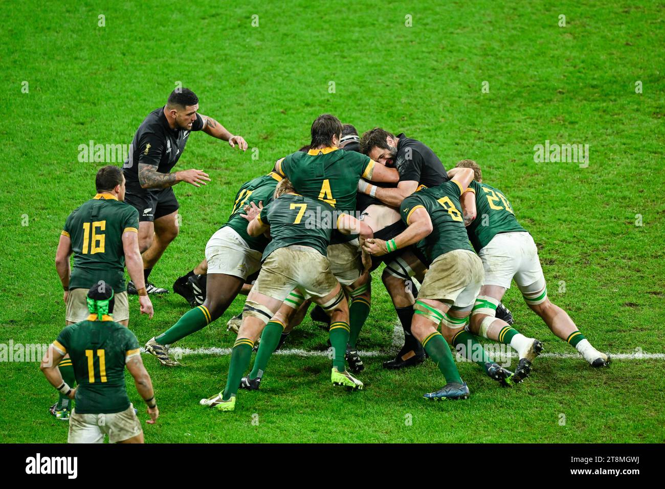 Scrum during the Rugby union World Cup XV RWC final match South Africa ...