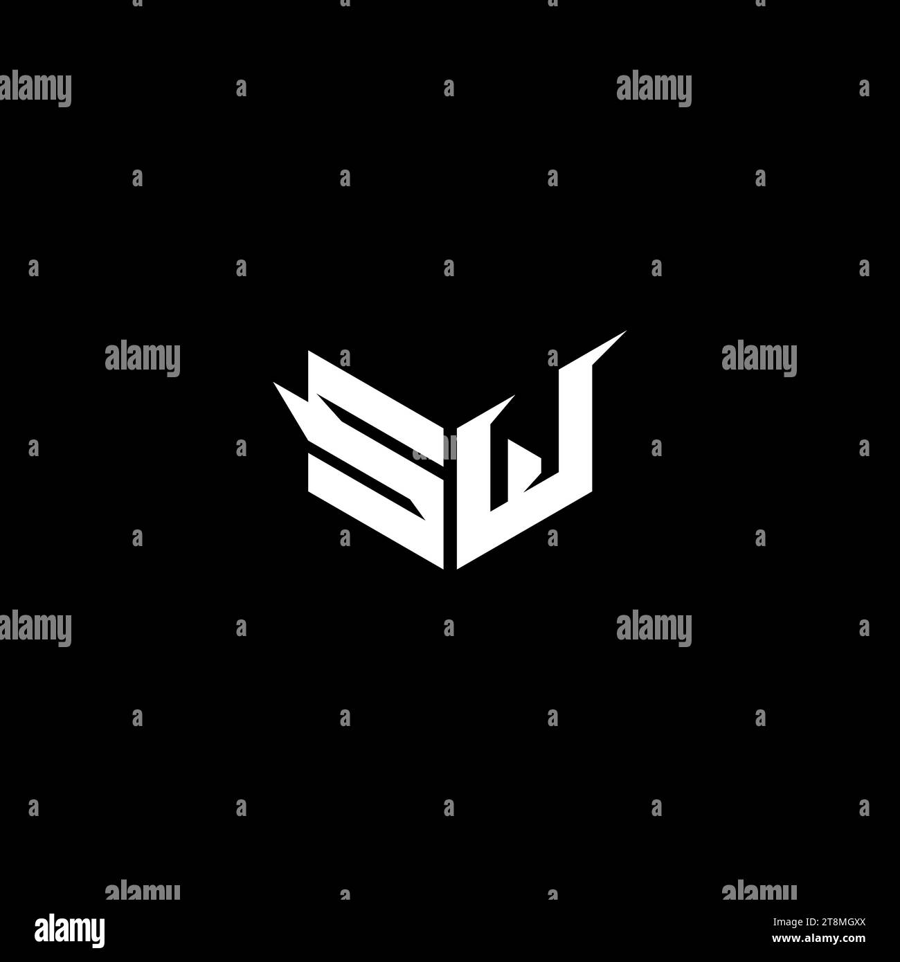 SW Premium emblem logo initial esport and gaming design concept Stock ...