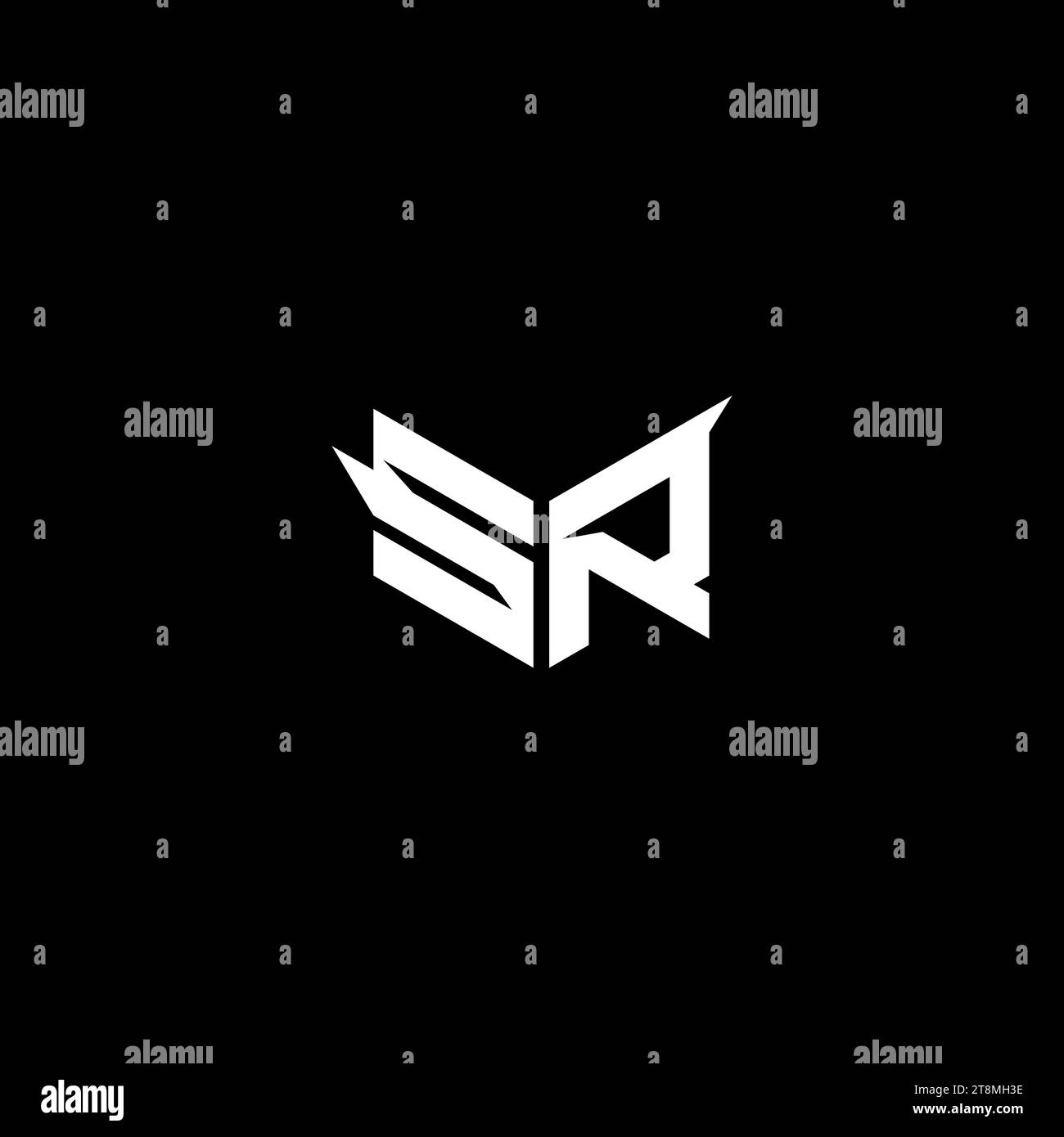 SR Premium emblem logo initial esport and gaming design concept Stock ...