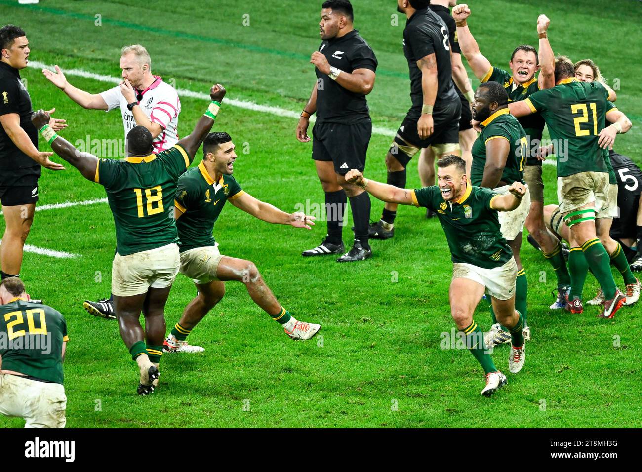 Handre Pollard Deon Fourie and Faf de Klerk and Damian de Allende ...