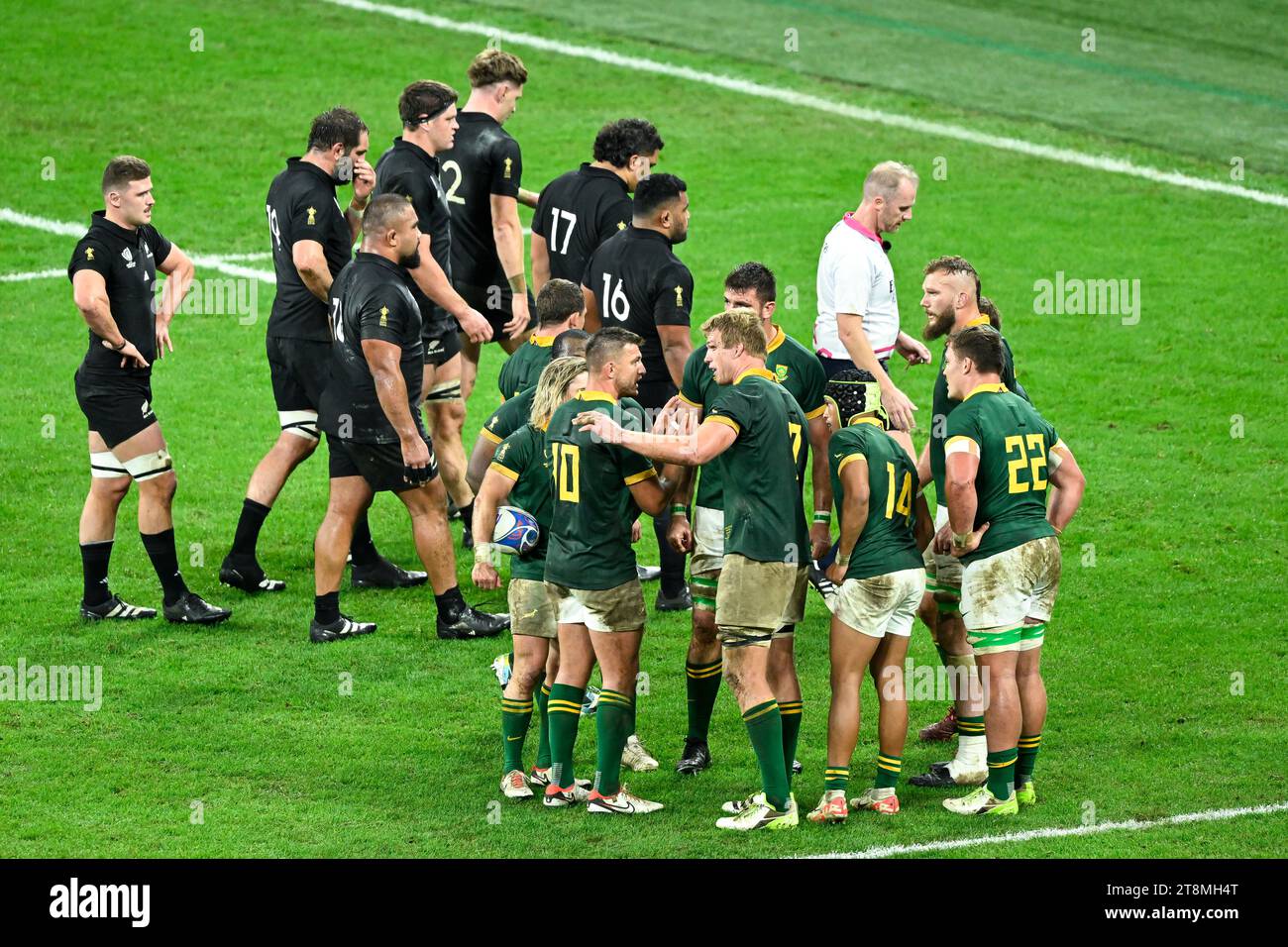 Handre Pollard and Pieter-Steph du Toit during the Rugby union World ...