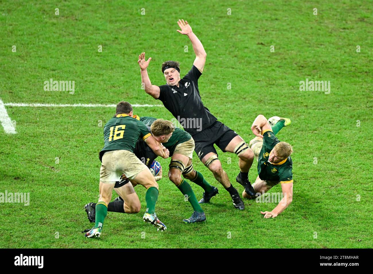 Jordie Barrett Scott Barrett and Pieter-Steph du Toit during the Rugby ...