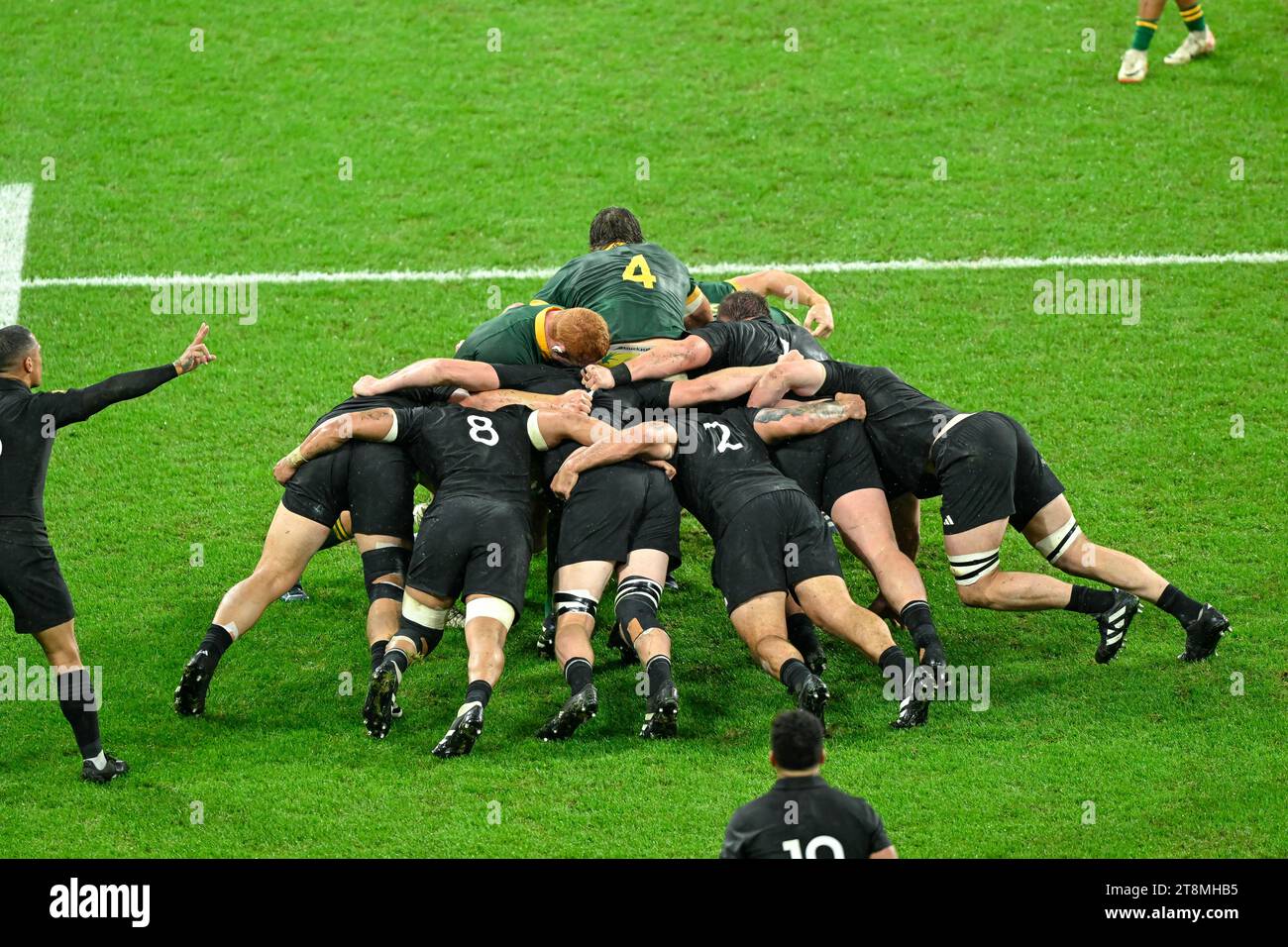 Illustration picture shows a scrum during the Rugby union World Cup XV ...