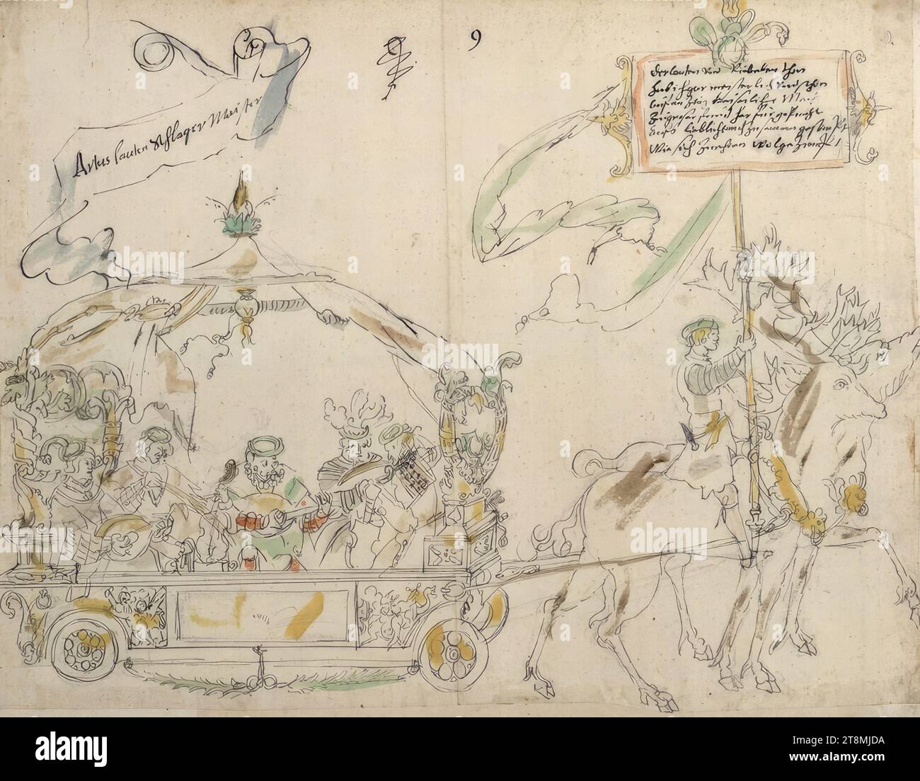 Lute player (from the 'Triumphal Procession' of Emperor Maximilian I ...