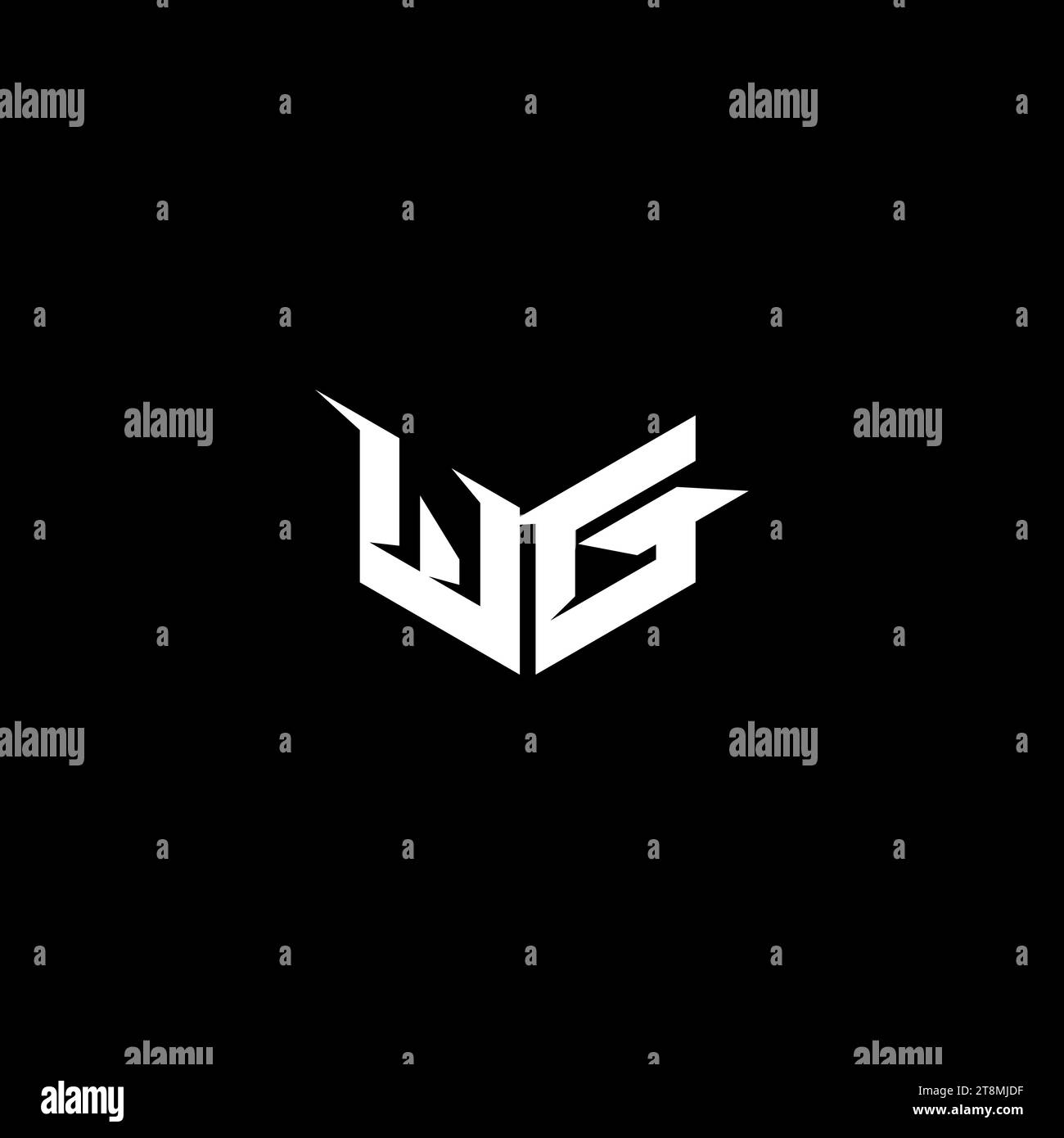 WG Premium emblem logo initial esport and gaming design concept Stock ...