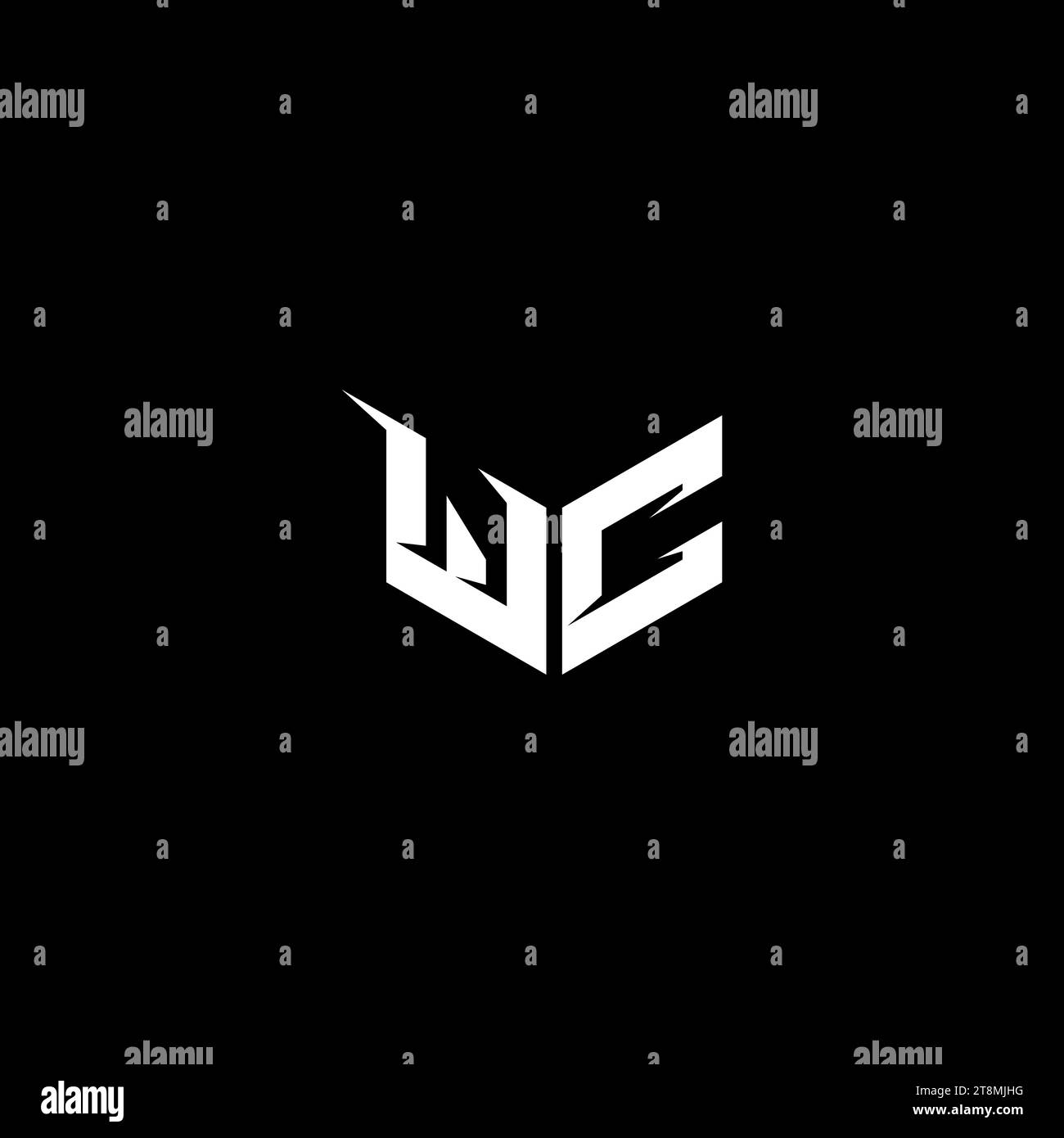 WC Premium emblem logo initial esport and gaming design concept Stock ...