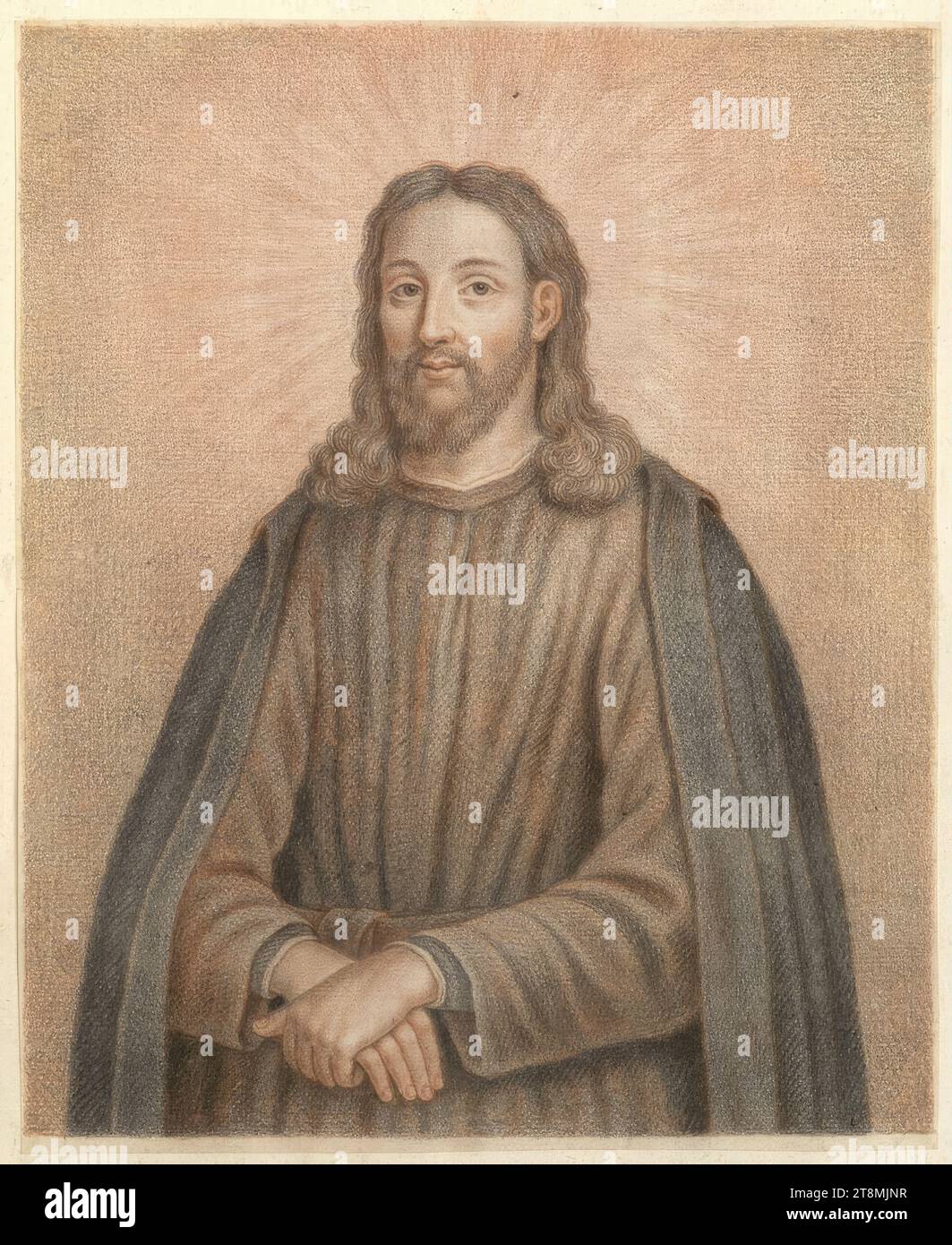 Jesus Christ, Nicolas Bazin (Troyes 1633 - 1710 Troyes), drawing, red ...