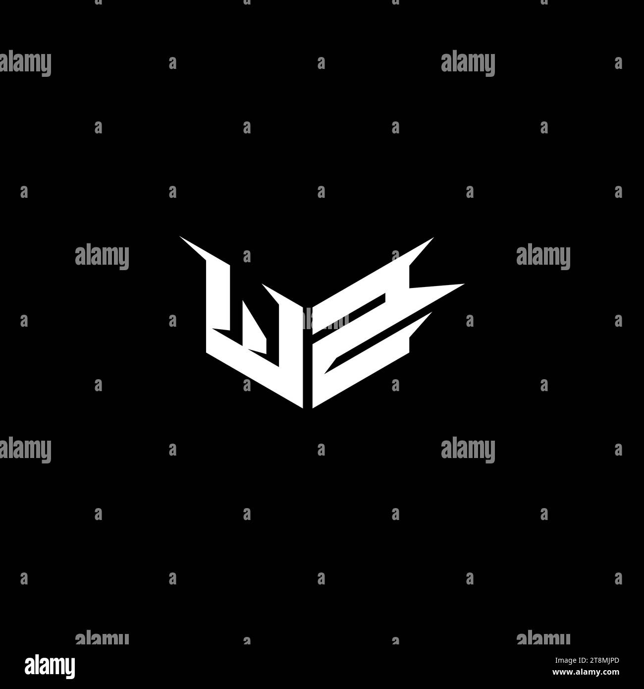 WZ Premium emblem logo initial esport and gaming design concept Stock ...