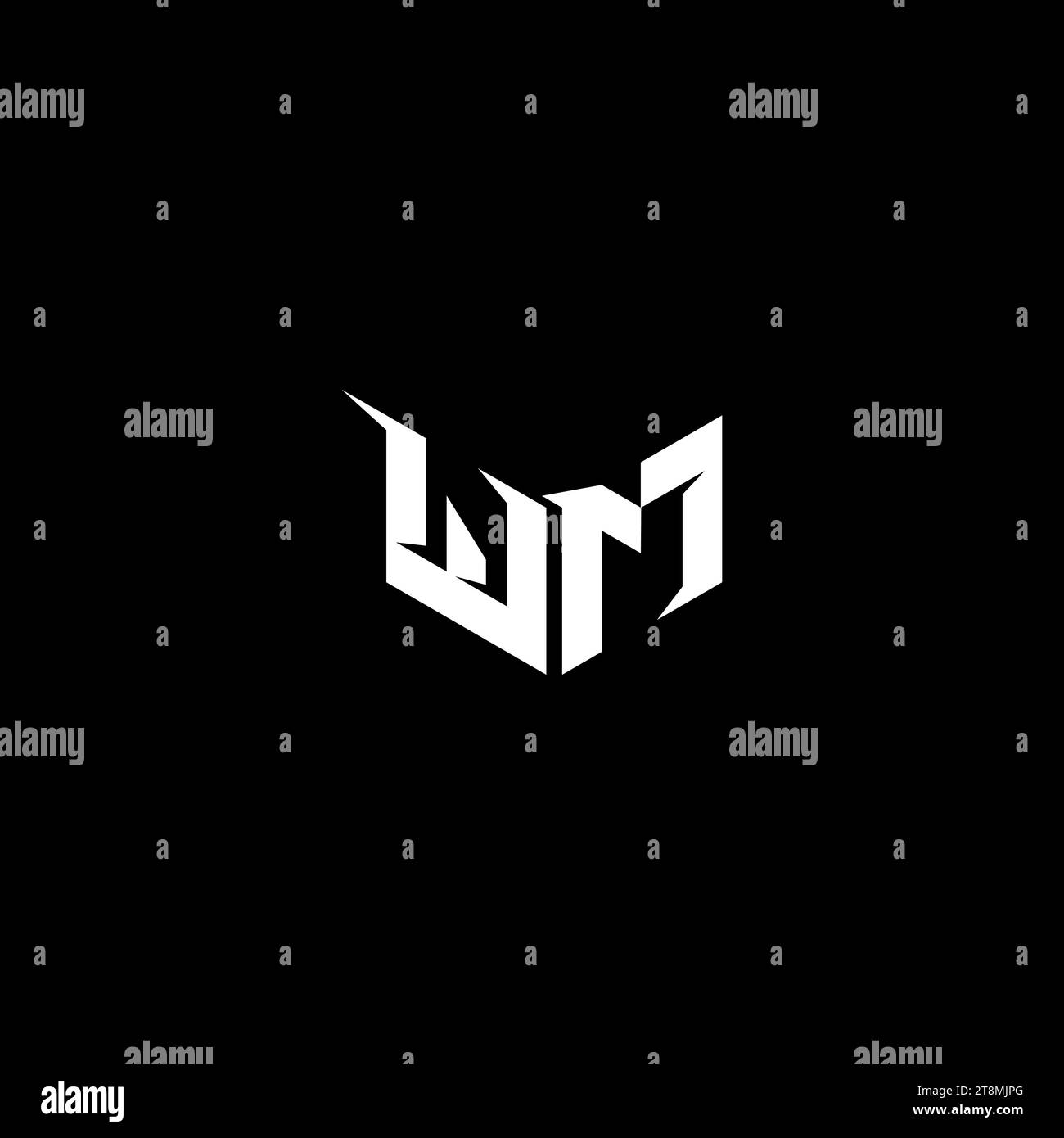 WM Premium emblem logo initial esport and gaming design concept Stock ...