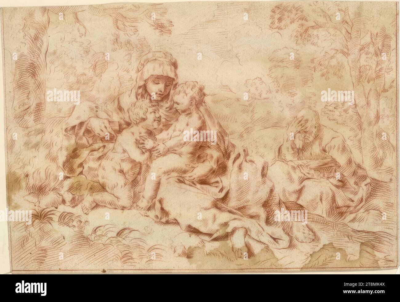 The Holy Family with St. John the Boy; verso: Putti with a cardinal's ...