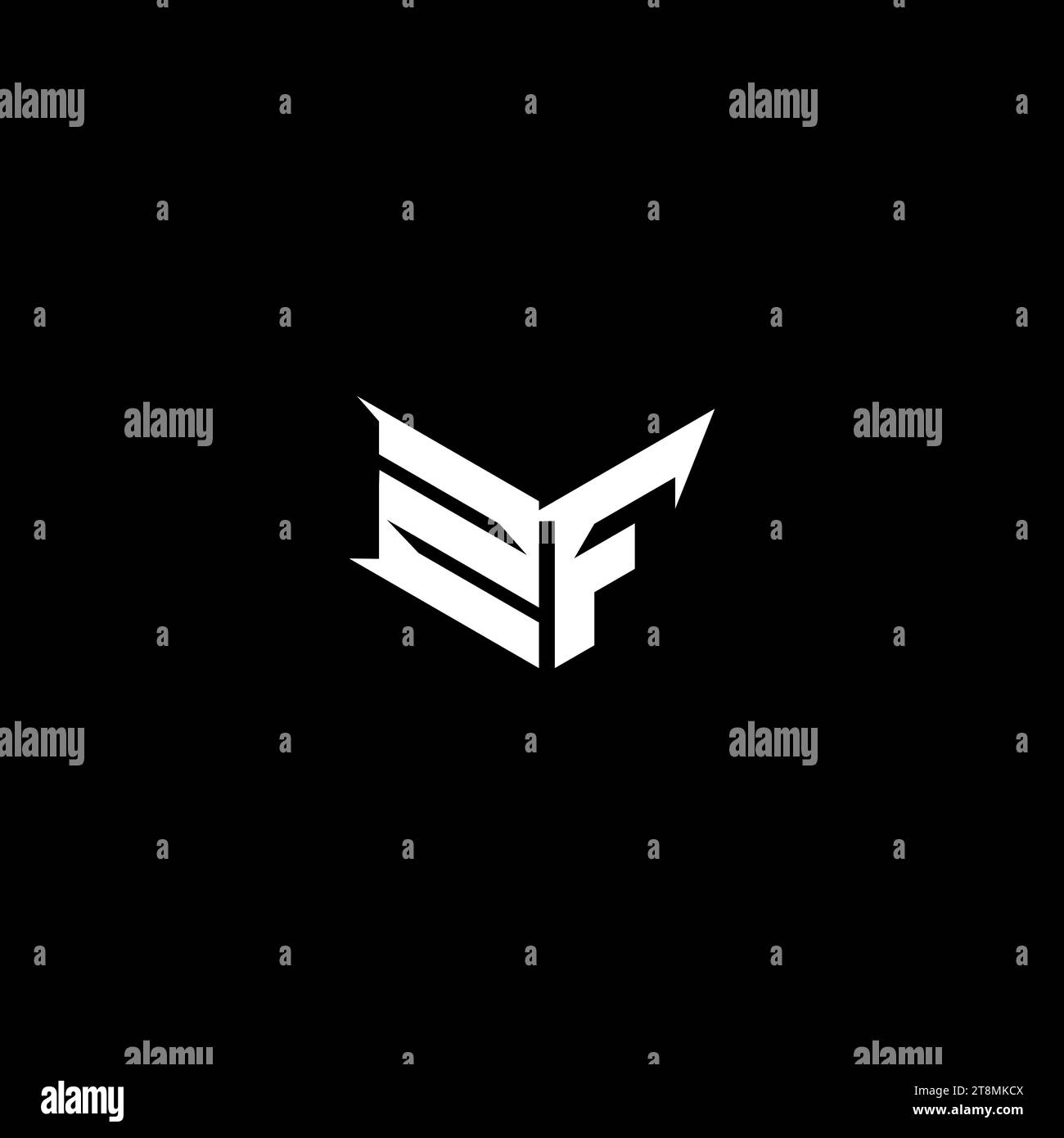 ZF Premium emblem logo initial esport and gaming design concept Stock ...