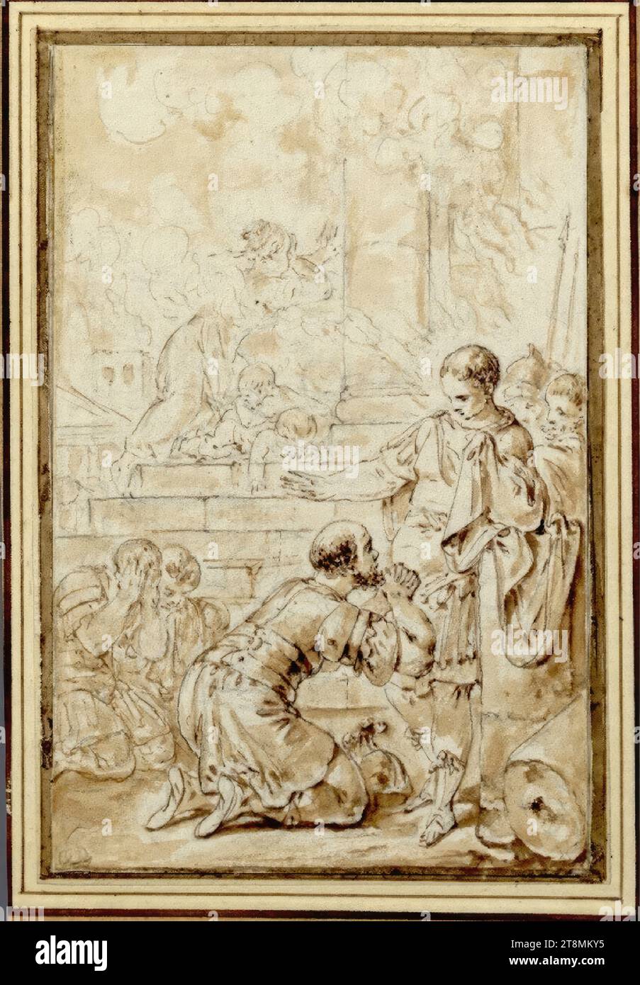 Illustrative engraver drawings for Schröckh’s general history of the world: Scipio weeps for the ...