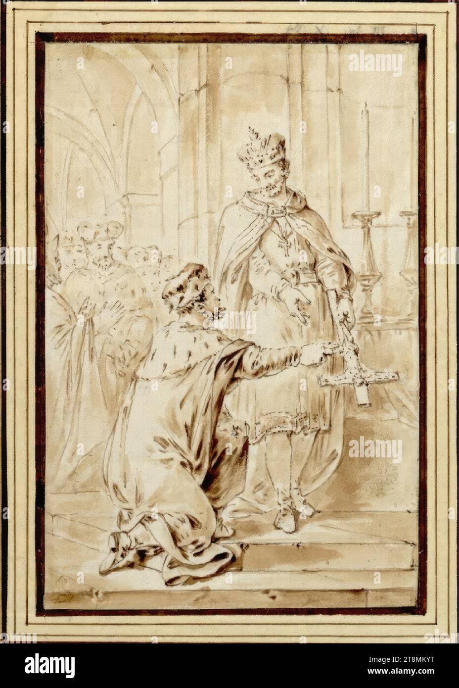 Illustrative engraver drawings for Schröckh's General World History: XXI. Kayser Rudolf I ...