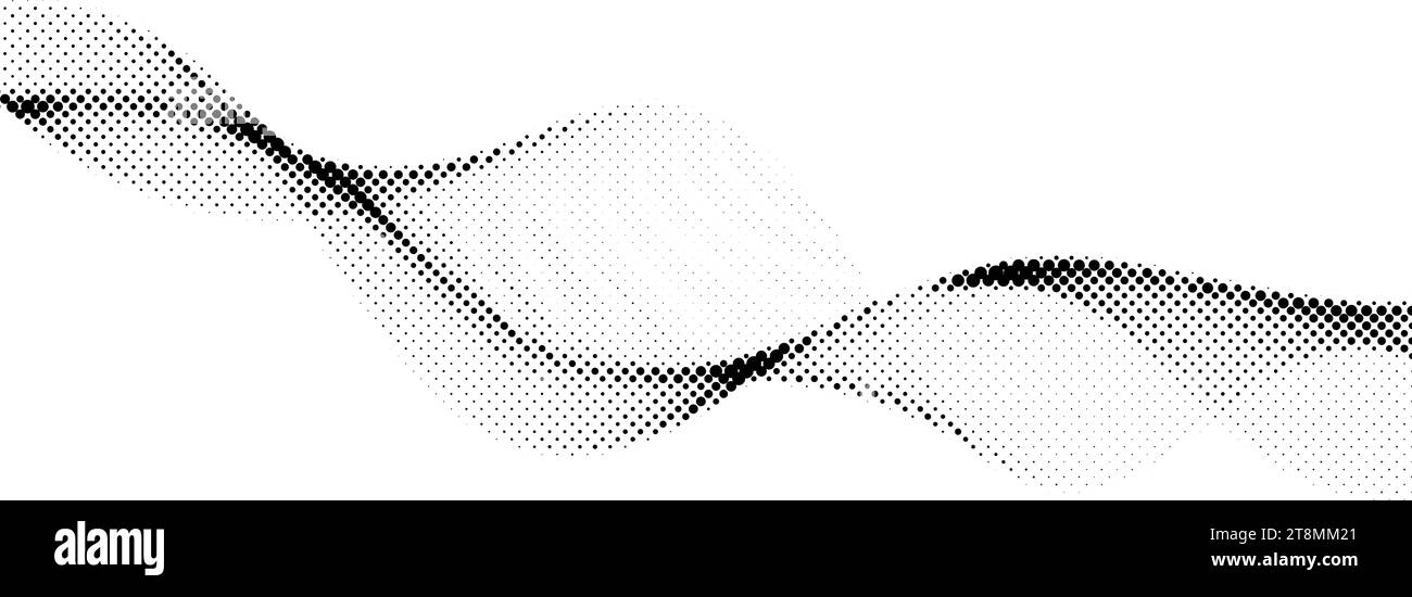 Halftone wave background. Dotted wind flowing shape wallpaper. Abstract ...